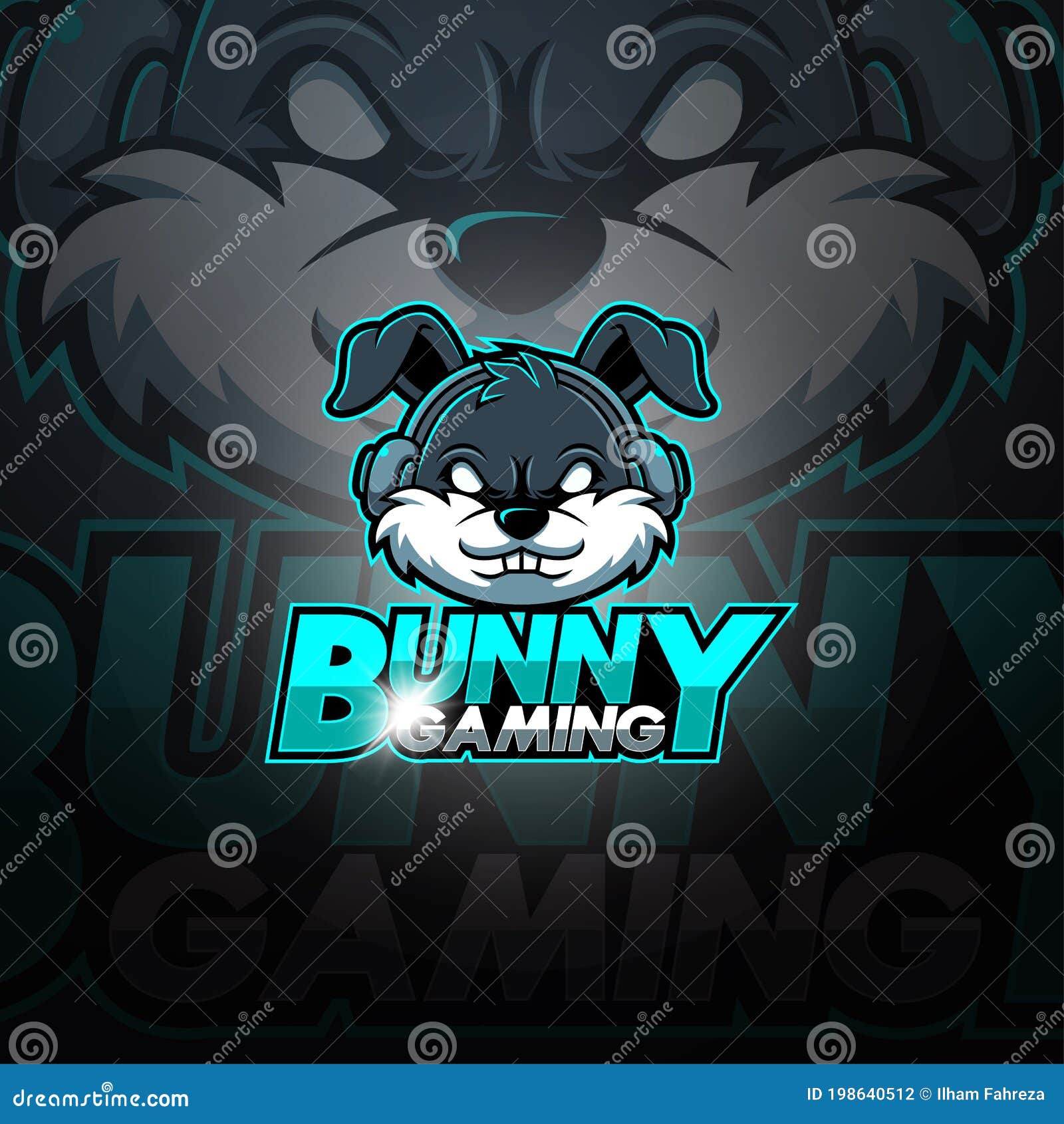 Rabbit Esport Gaming Mascot Logo Template Vector. Modern Head Rabbit ...