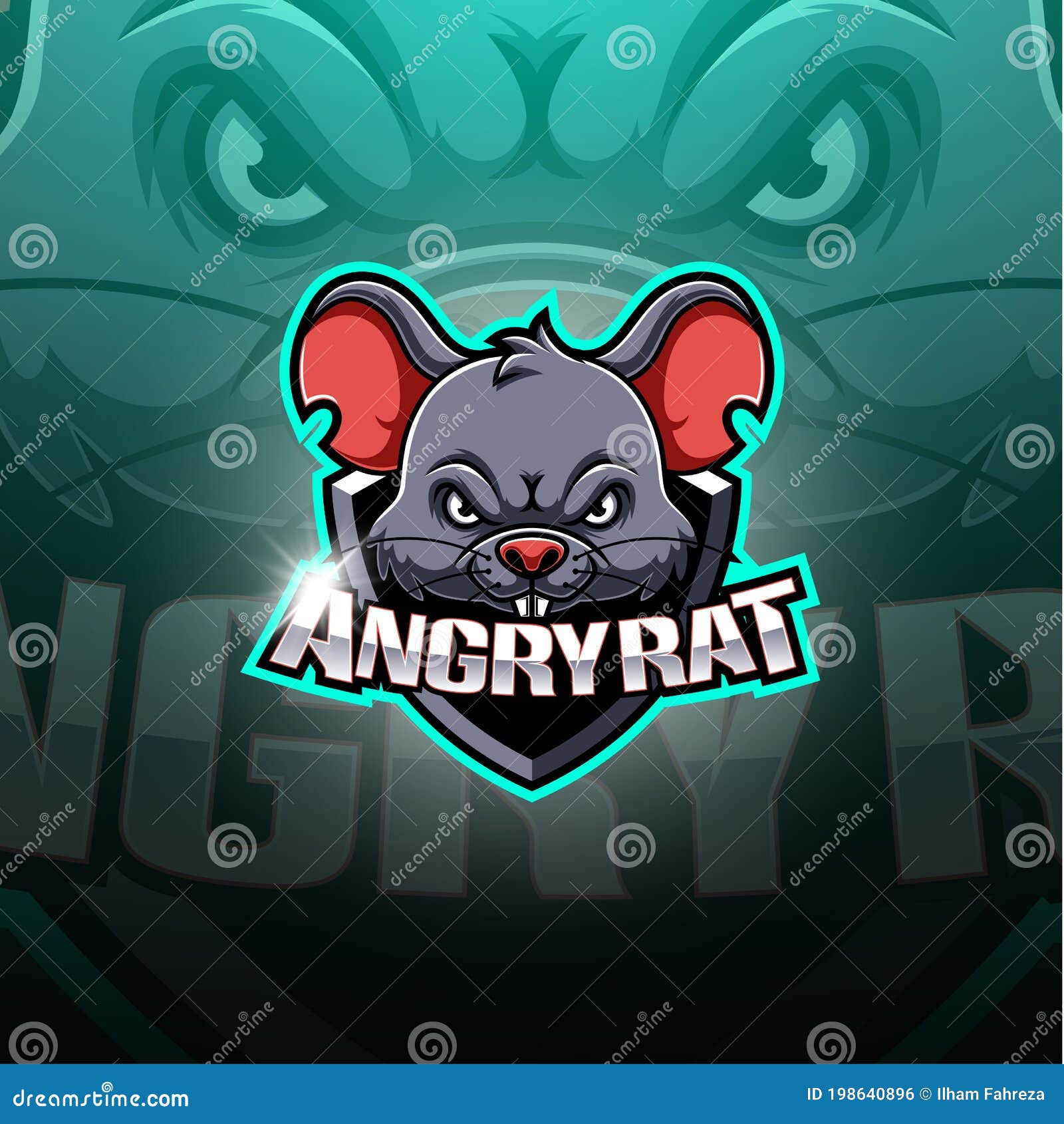 Crazy Rat Esport Mascot Logo Design Stock Vector - Illustration of cute ...