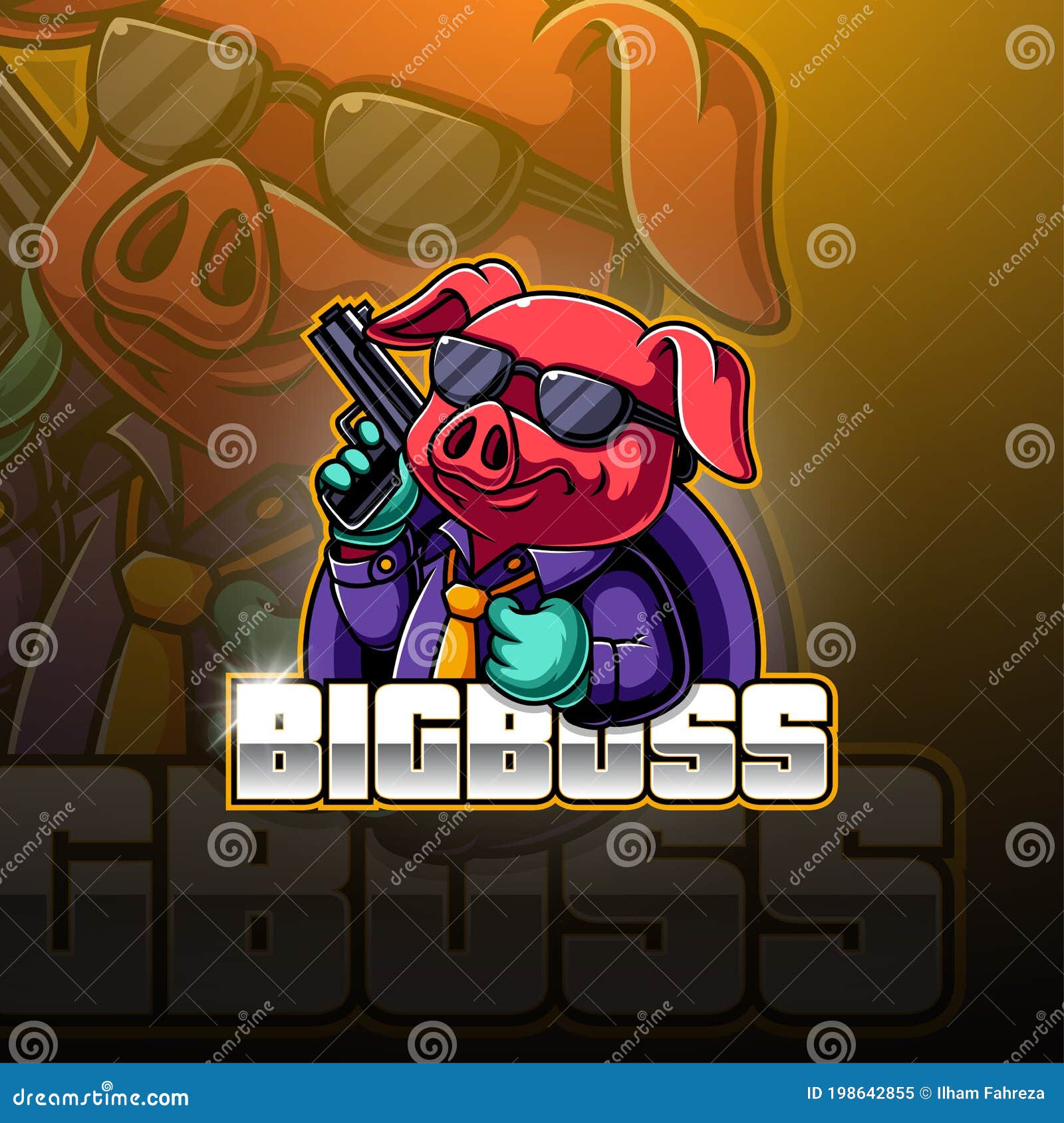 Big Boss Esport Mascot Logo Design Stock Vector - Illustration of ...
