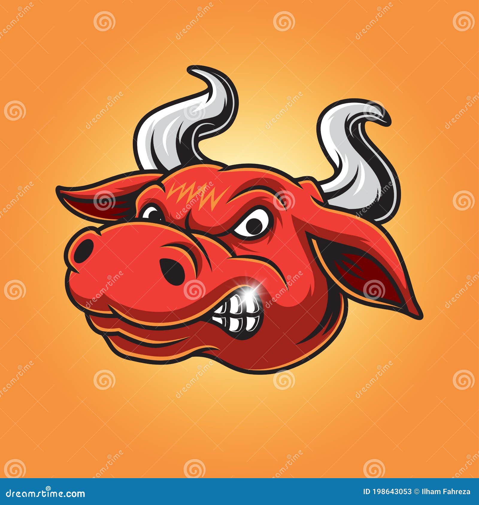 Bulls Mascot Logo Design Illustration Stock Vector - Illustration of ...
