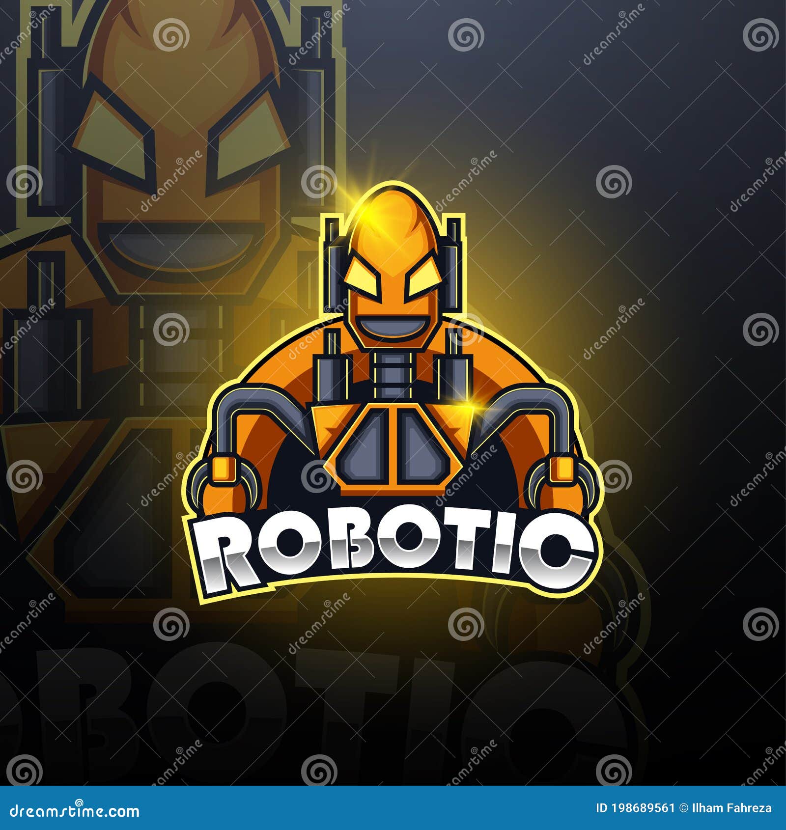 Modern Robotic Esport Mascot Logo Stock Vector - Illustration of ...