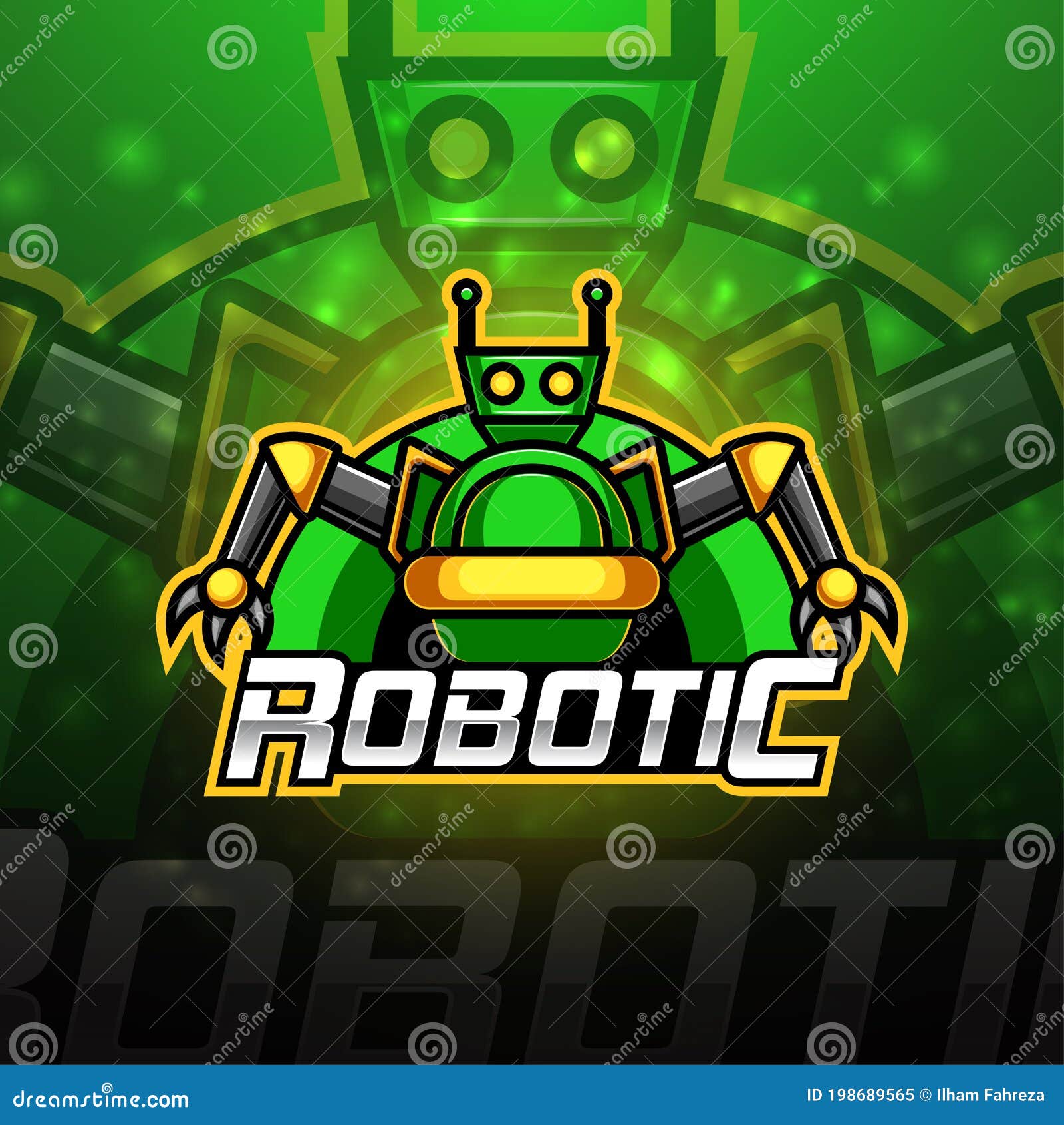 Modern Robotic Esport Mascot Logo Vector Illustration | CartoonDealer ...