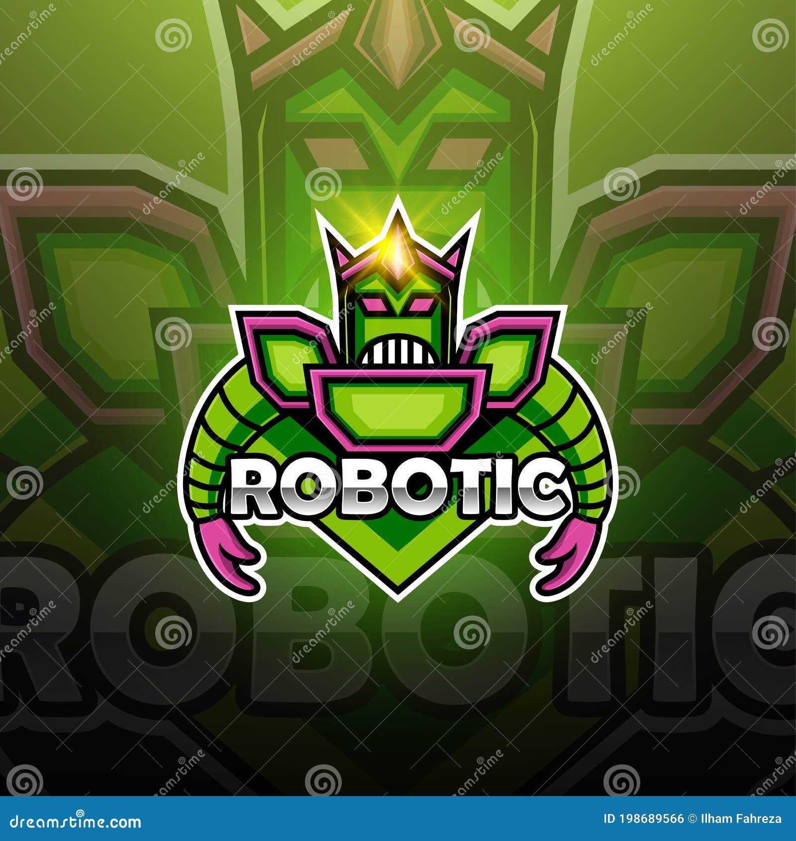 Modern Robotic Esport Mascot Logo Vector Illustration | CartoonDealer ...