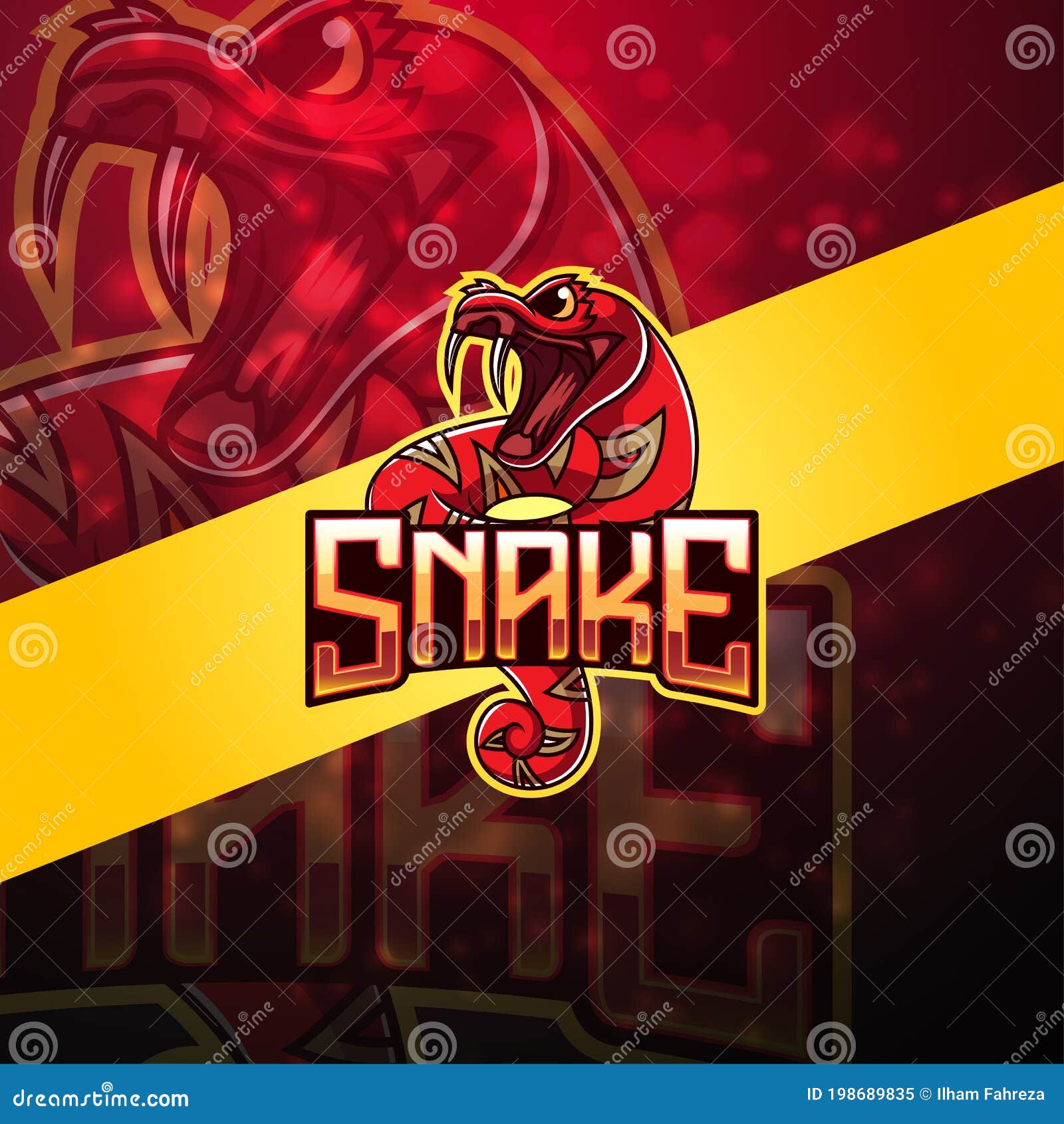 Snake Esport Mascot Logo Design Stock Vector - Illustration of animal ...