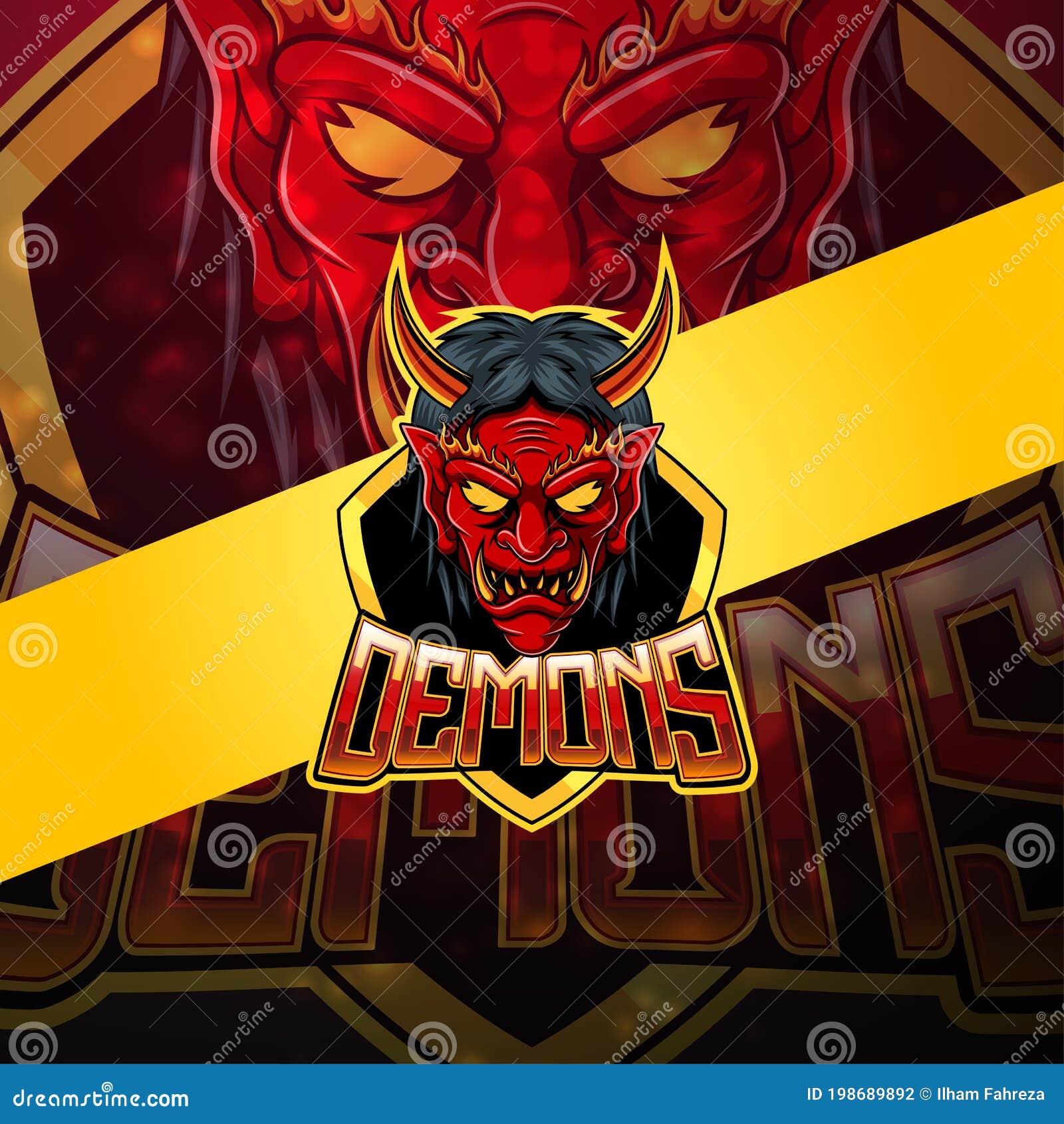 Demons Esport Mascot Logo Design Vector Illustration | CartoonDealer ...