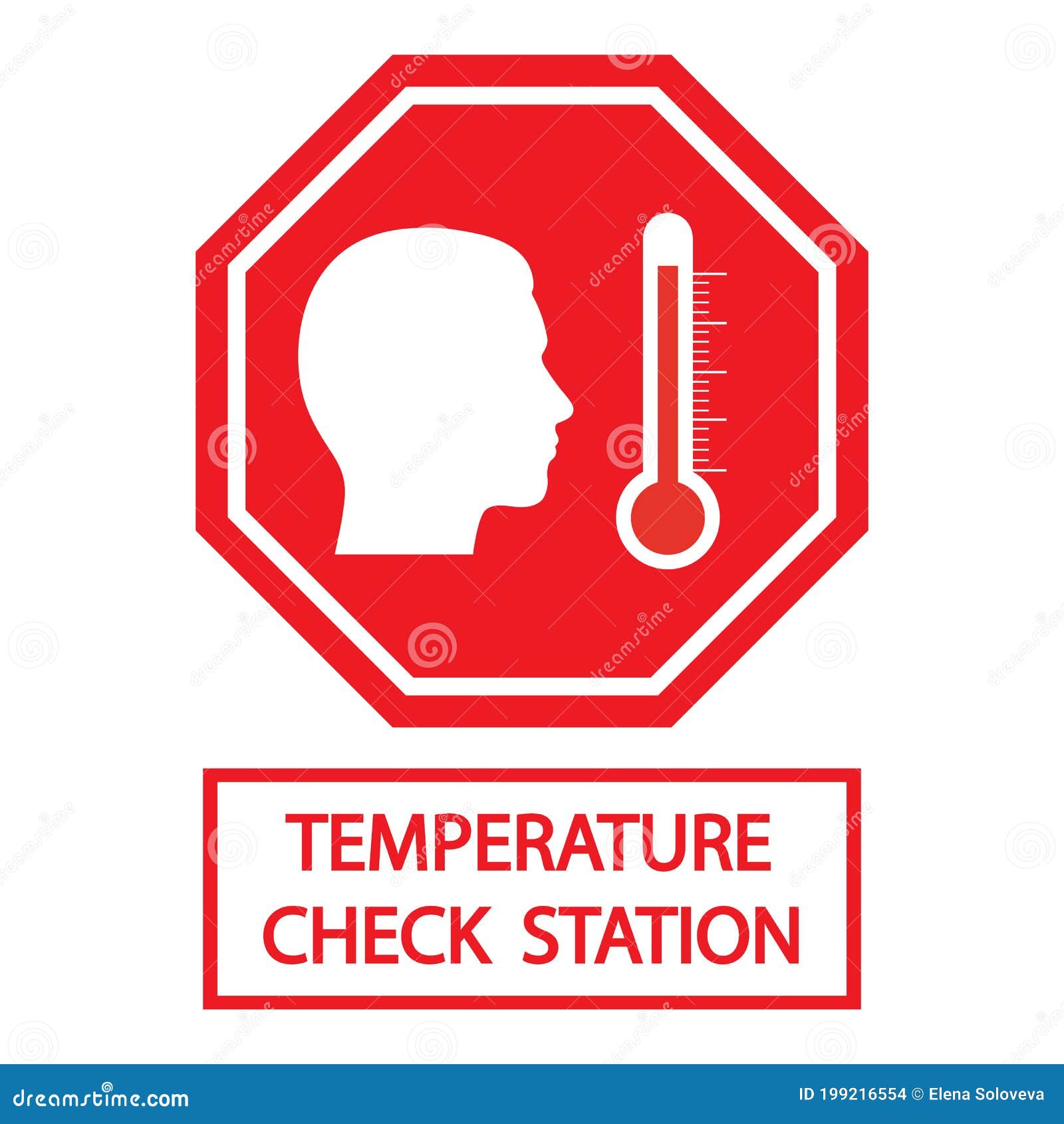 Temperature Measurement Control Sign Illustration on White Background ...