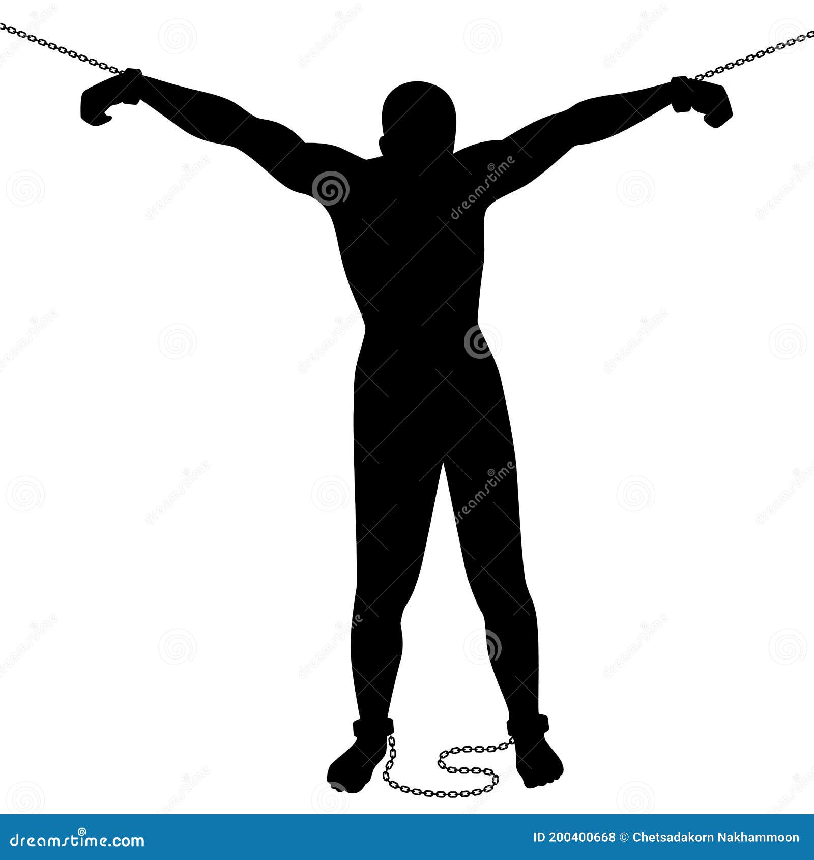 Slave With Shackle Silhouette Vector | CartoonDealer.com #200400668