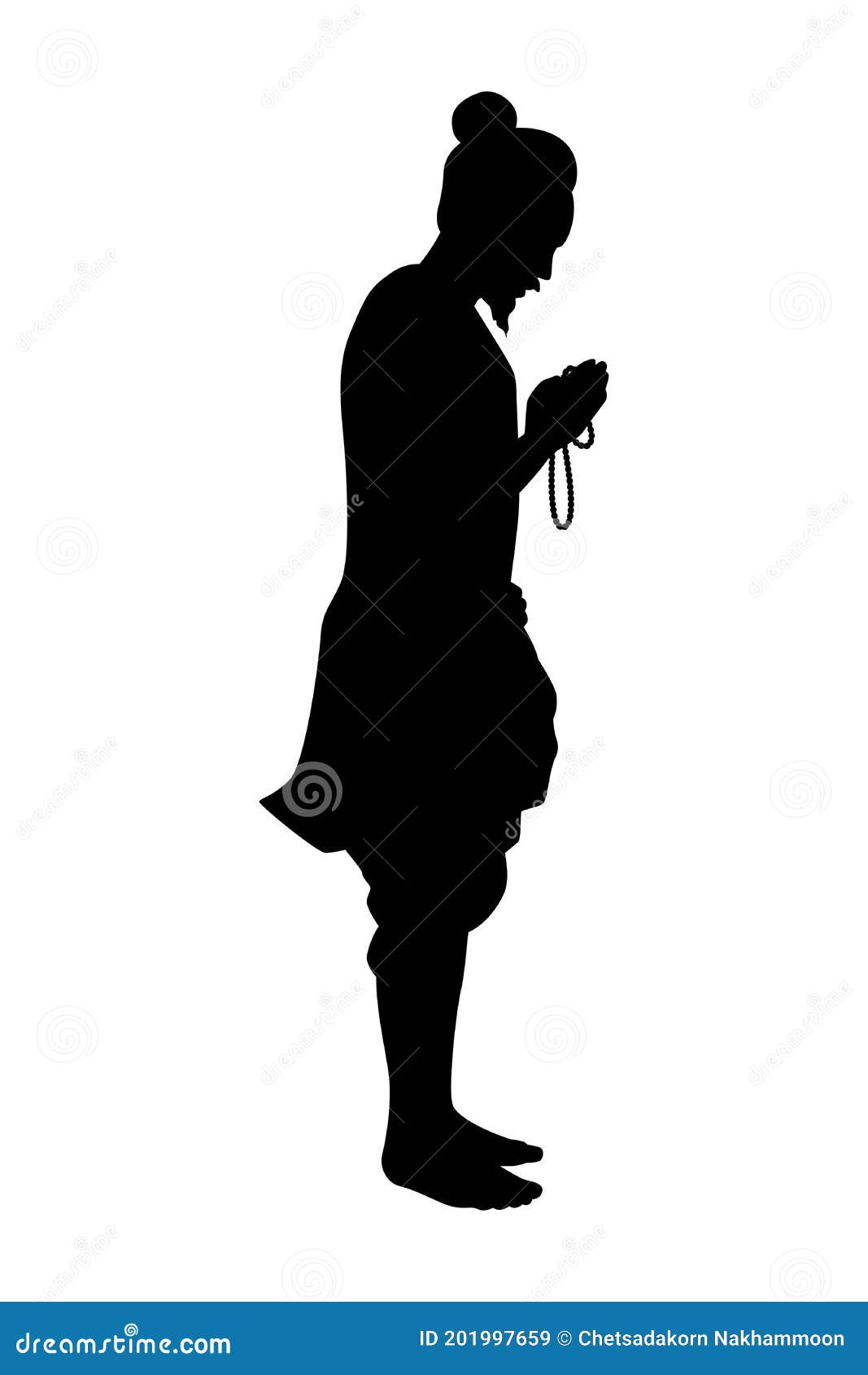 Thai Shaman Silhouette Vector On White Background | CartoonDealer.com ...