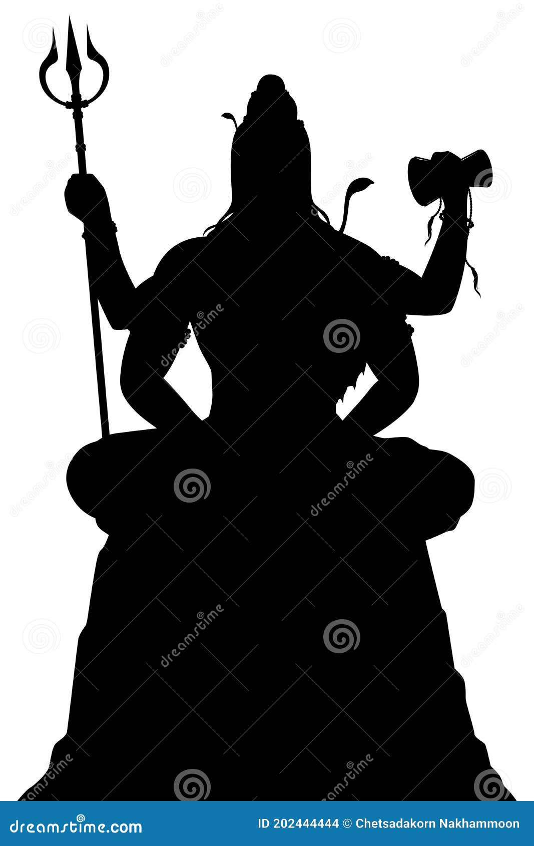 Lord Shiva Silhouette Vector Vector Stock Vector - Illustration of ...