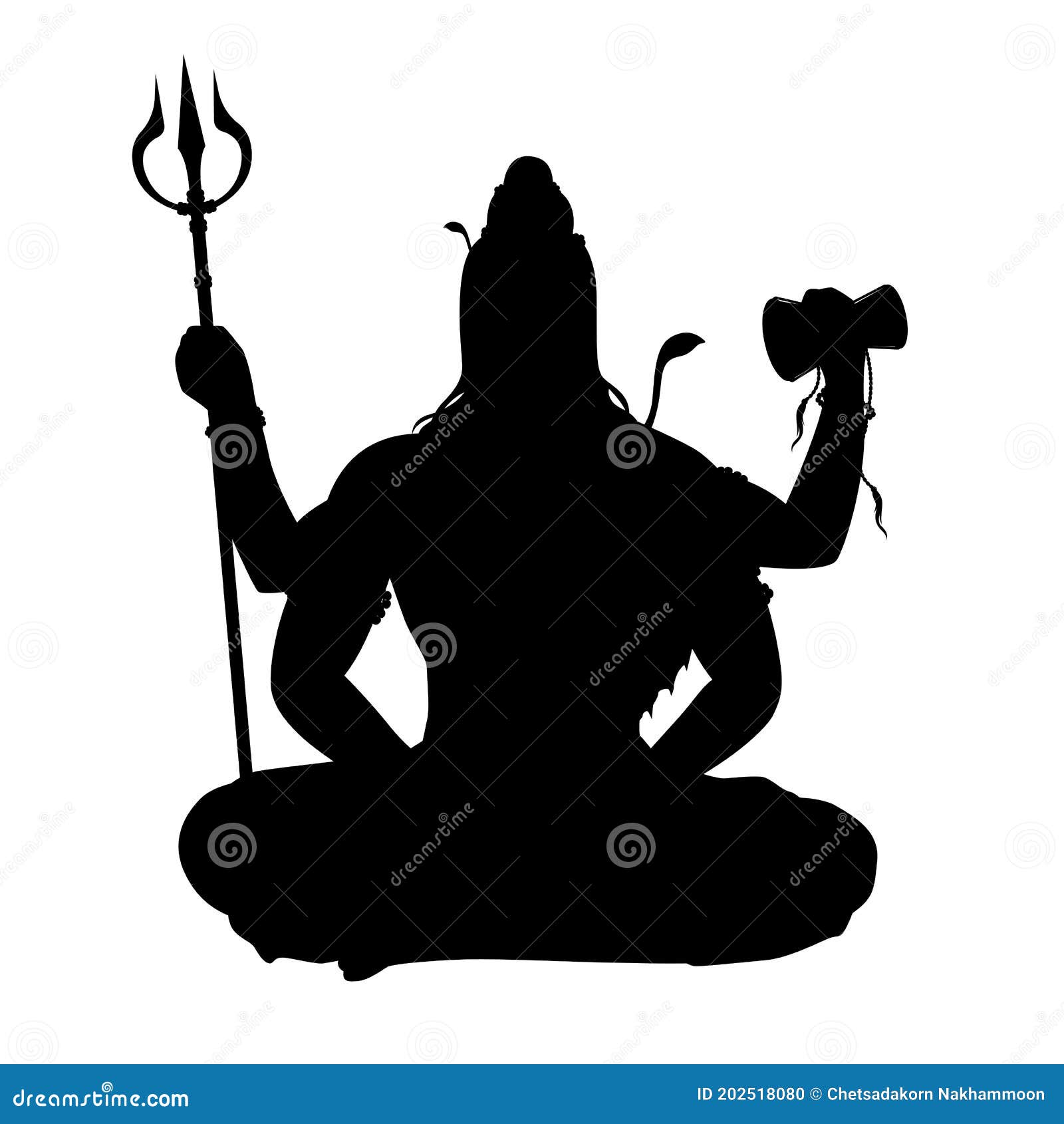 Lord Shiva Silhouette Vector Vector Stock Vector - Illustration of ...