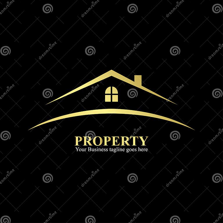 Gold House Outline Icon. Can Be Used for Realty Estate Apartments ...