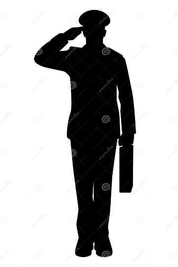 Military Cadet Student Silhouette Vector Stock Vector - Illustration of ...