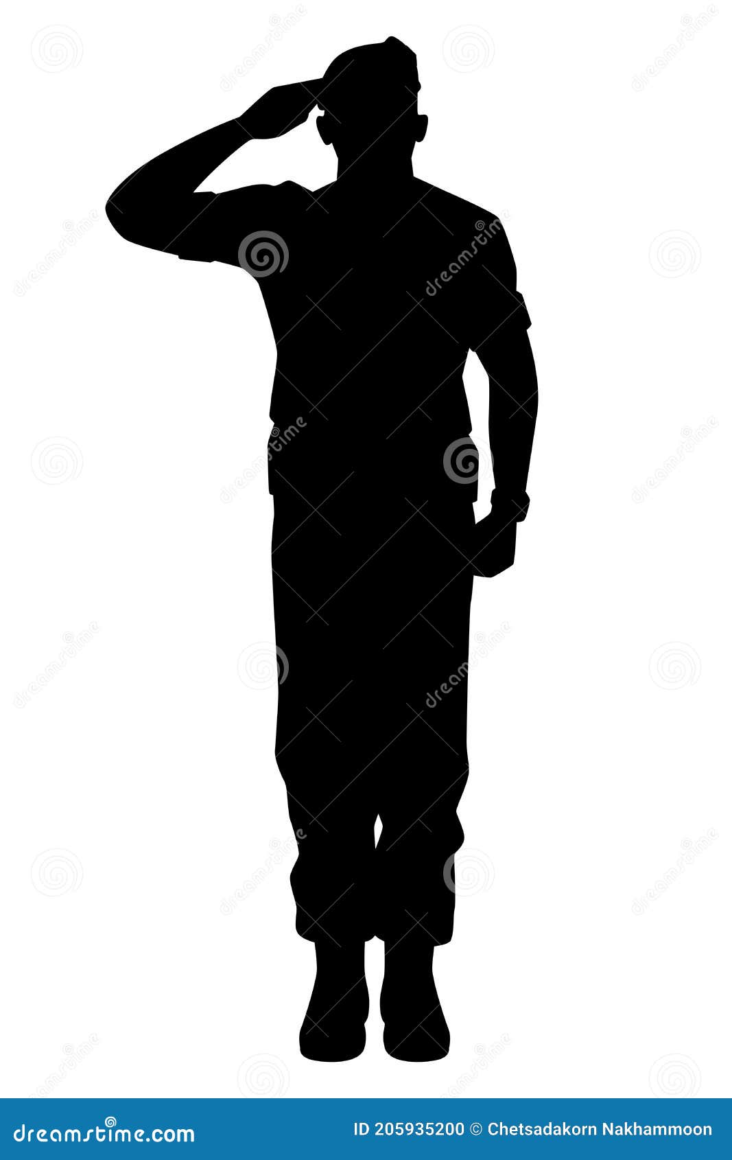 Saluting Soldier Silhouette Vector Stock Vector - Illustration of ...