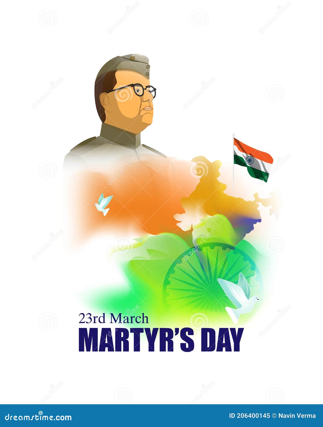 Vector Illustration of Indian Martyrs` Day Concept Banner. Stock Vector ...