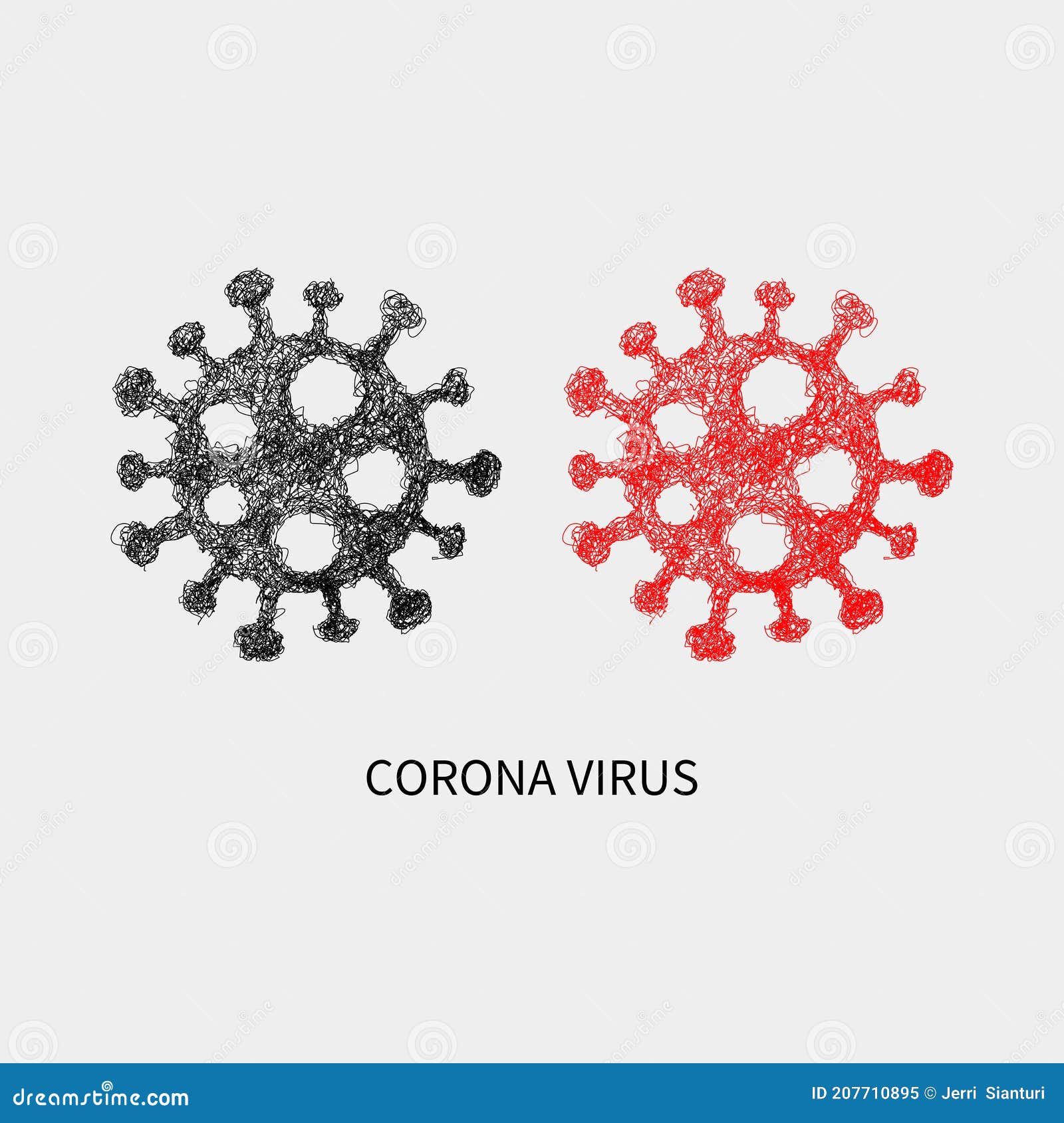 CORONA VIRUS SCRIBBLE ART BLACK and RED Stock Vector - Illustration of ...