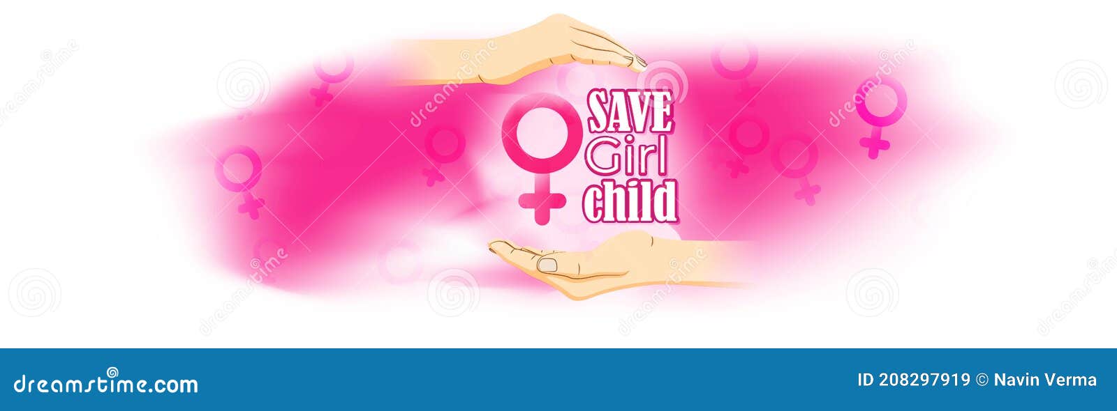 Vector Illustration Concept of Save Girl Child Poster. Stock Vector ...