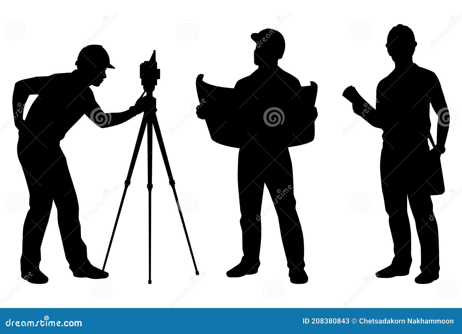 Set of Engineer Silhouette Vector Stock Vector - Illustration of ...
