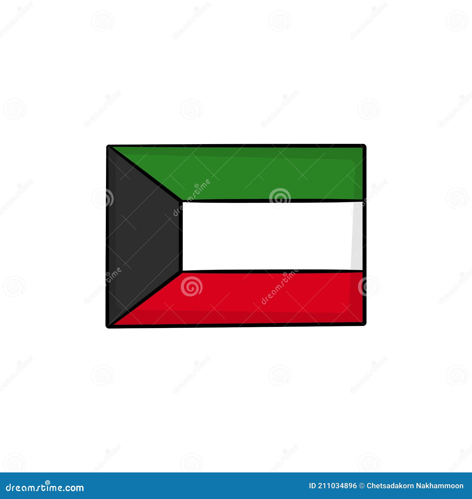 Kuwait Flag in Drawing Style Isolated Vector Stock Vector ...