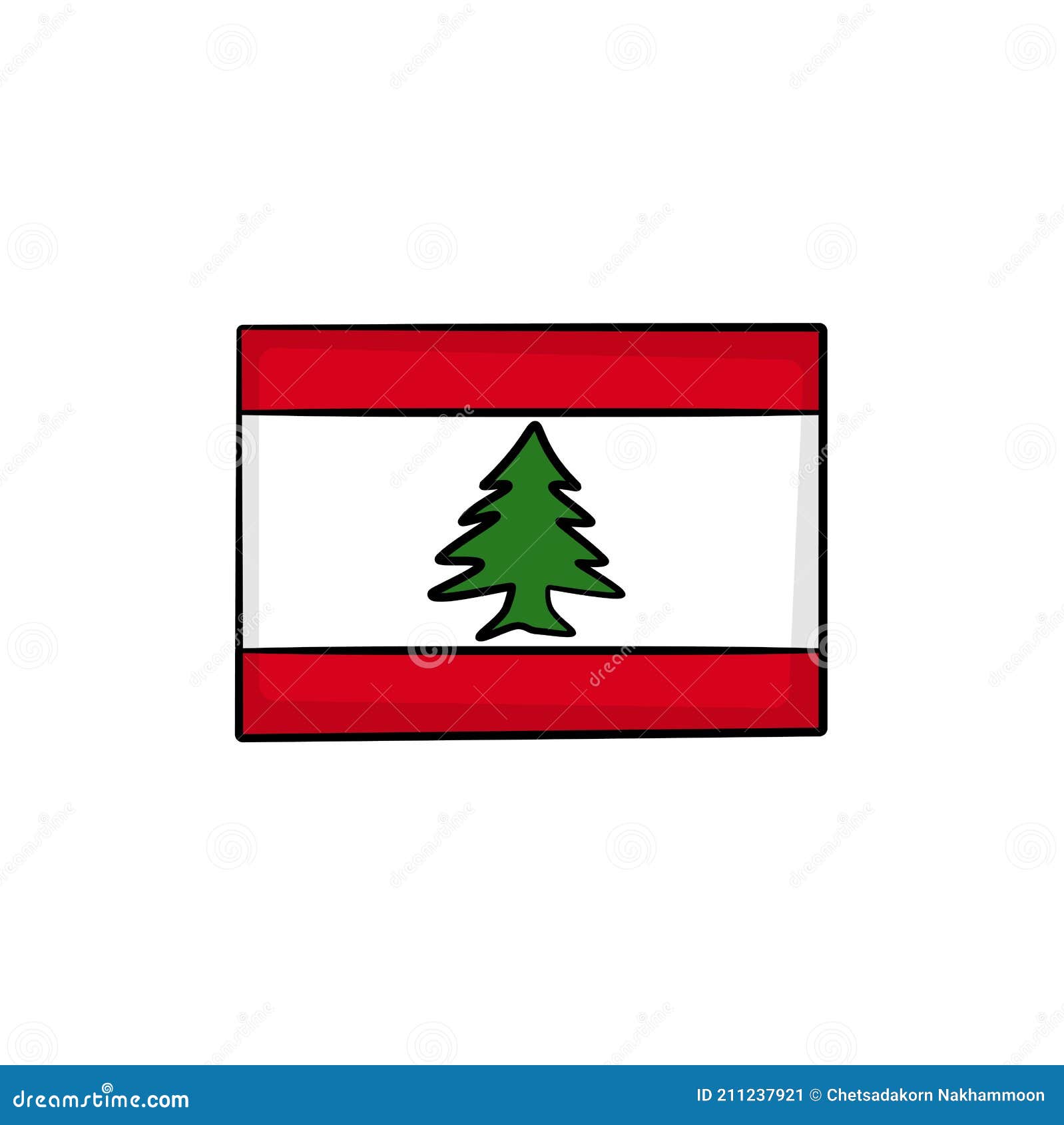 Lebanon Flag in Drawing Style Isolated Vector Stock Vector ...