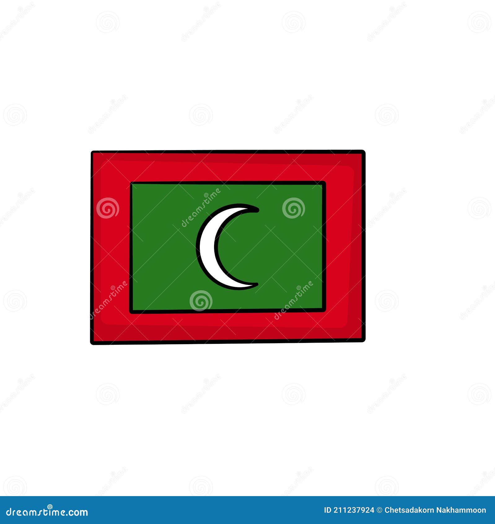 Maldives Flag in Drawing Style Isolated Vector Stock Vector ...