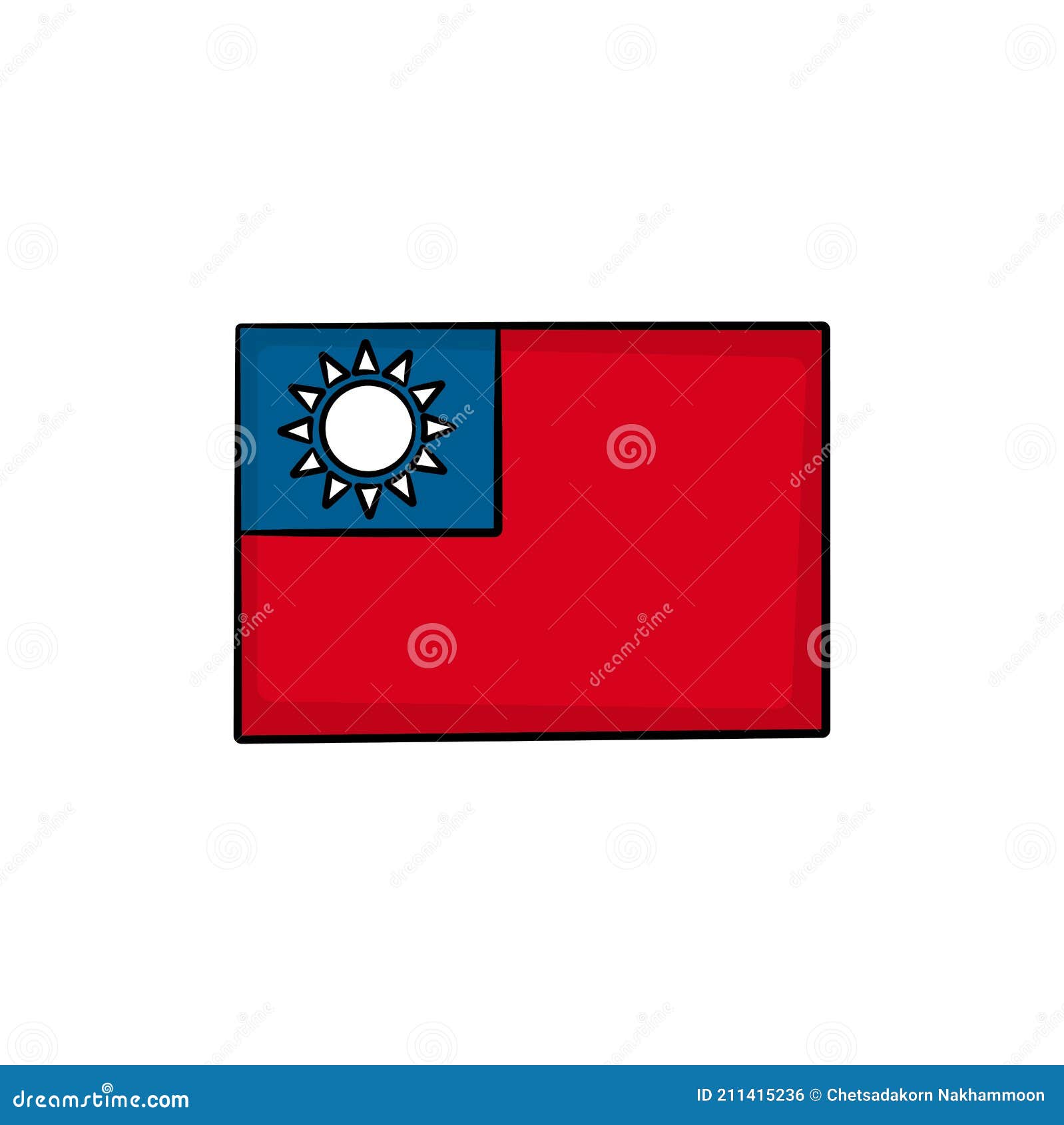 Taiwan Flag in Drawing Style Isolated Vector Stock Vector ...