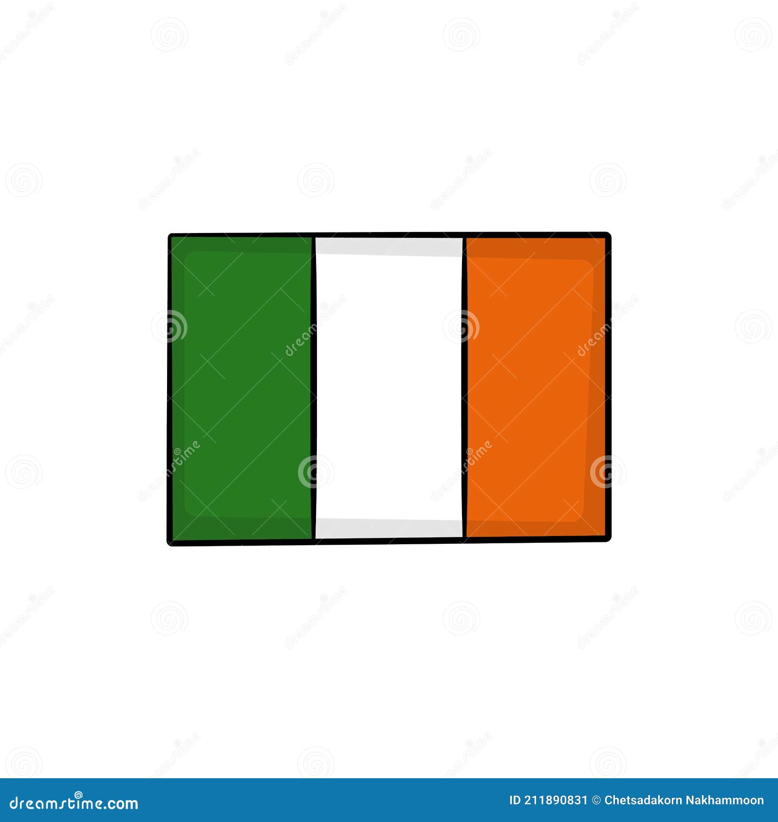 Ireland Flag in Drawing Style Isolated Vector Stock Vector ...