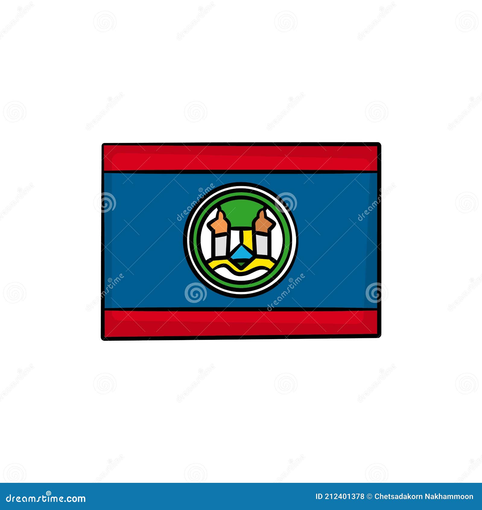 Belize Flag in Drawing Style Isolated Vector Stock Vector ...