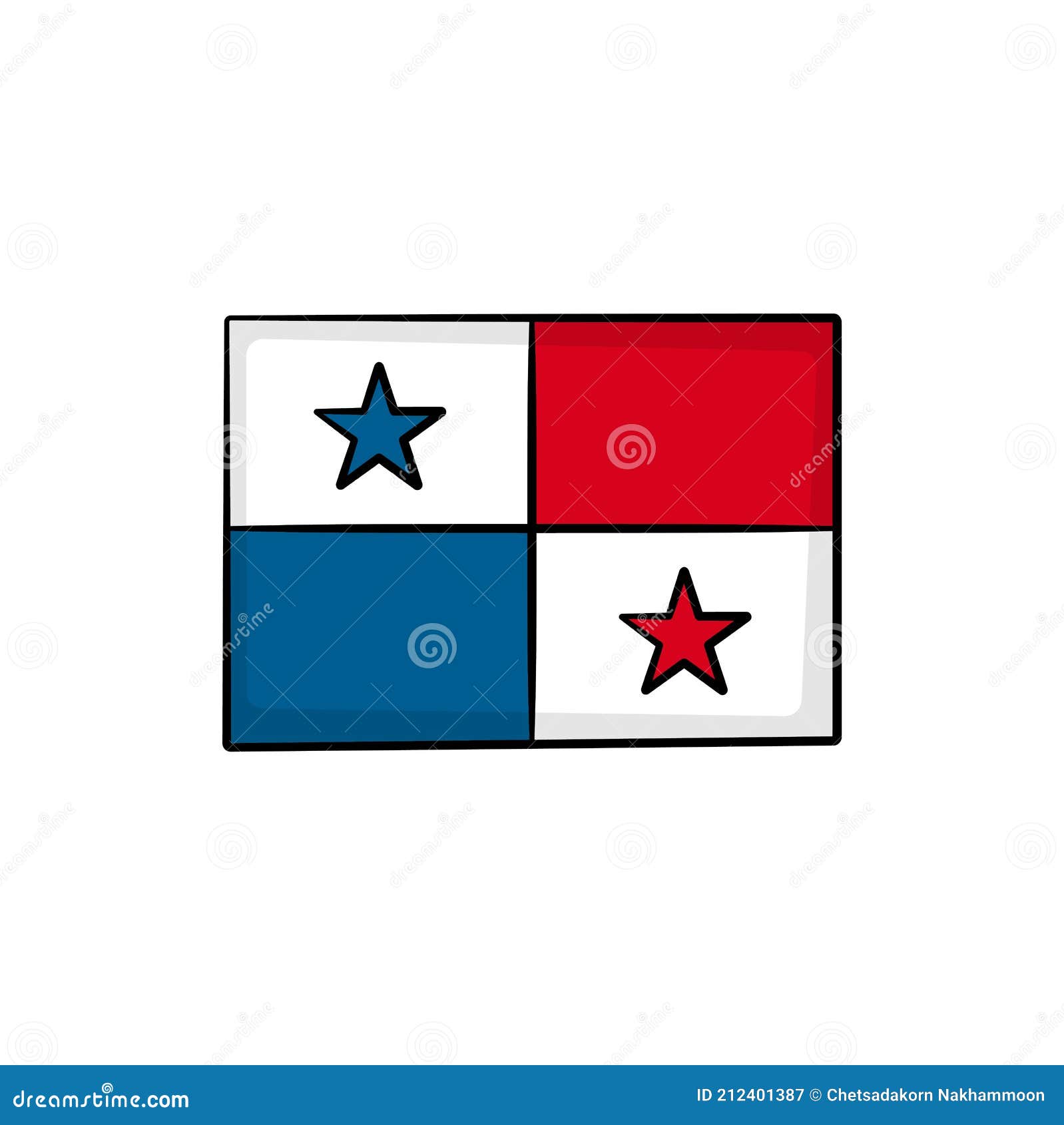 Panama Flag in Drawing Style Isolated Vector Stock Vector ...
