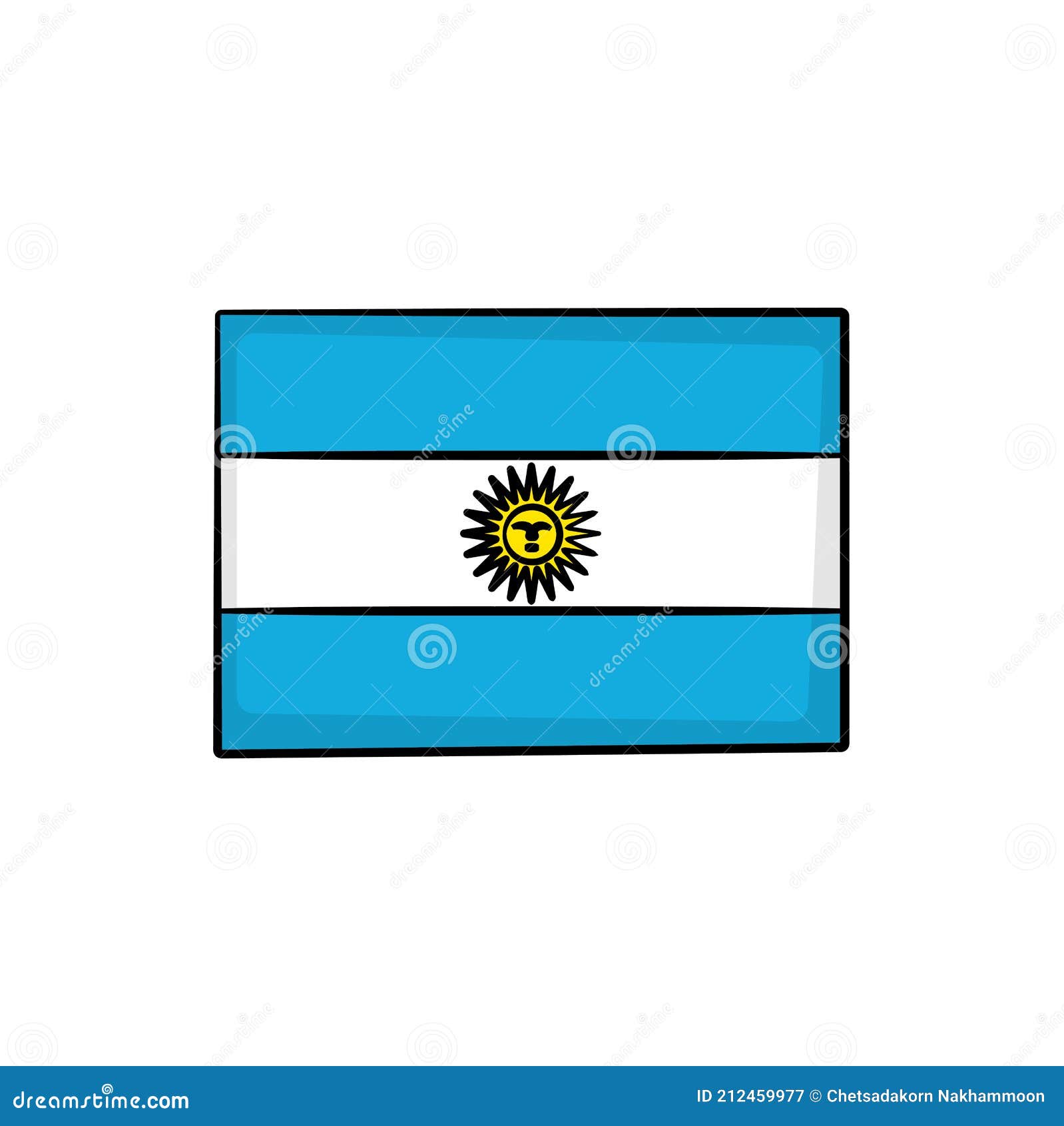 Argentina Flag in Drawing Style Isolated Vector Stock Vector ...