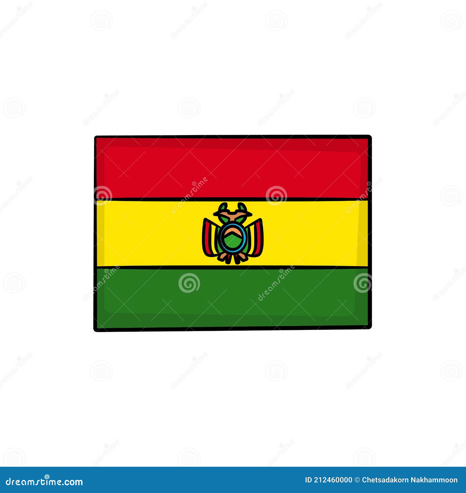 Bolivia Flag in Drawing Style Isolated Vector Stock Vector ...