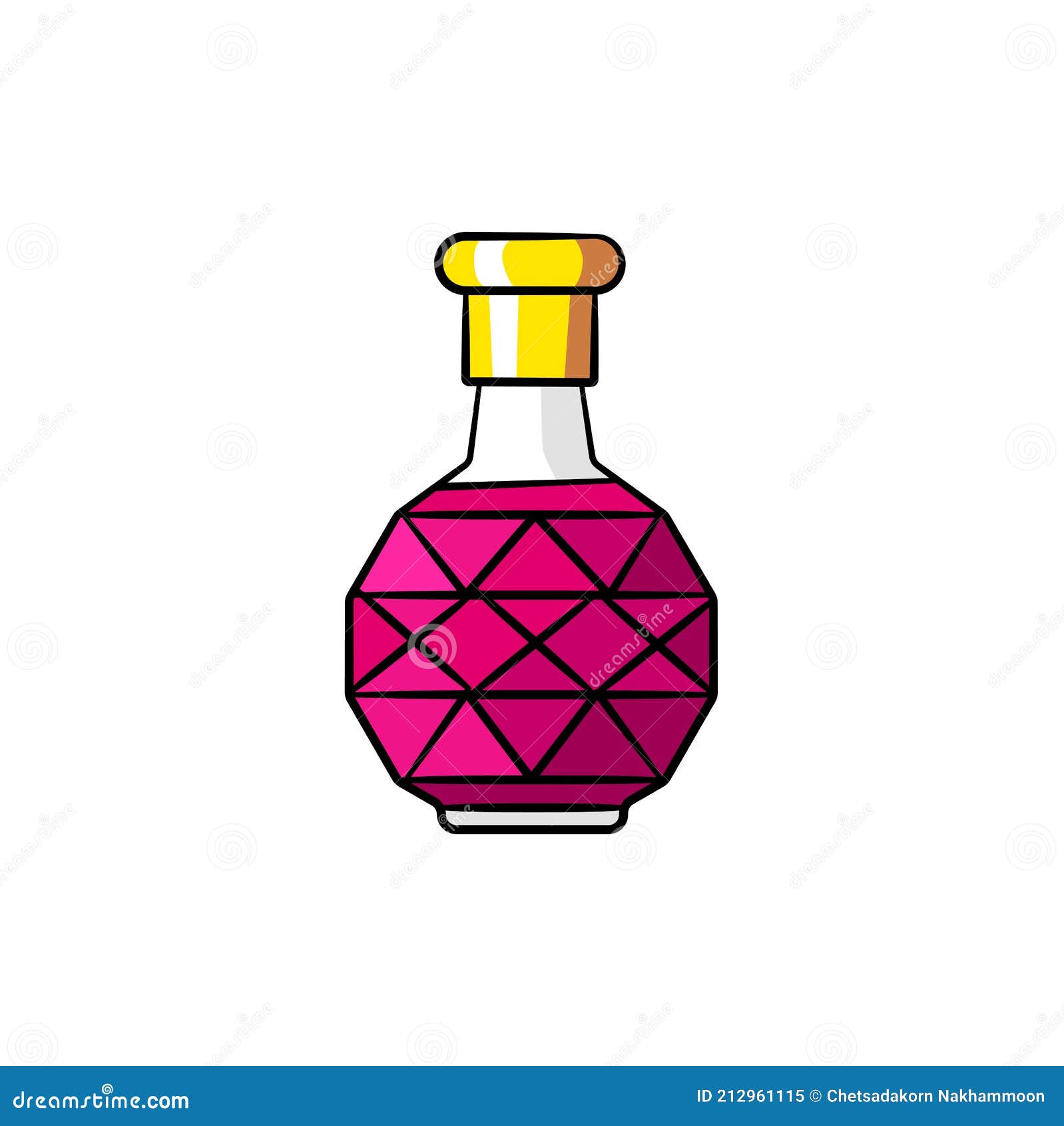 Oil Bottle Drawing. Vector Glass Pitcher With Cork Stopper. Hand Drawn ...