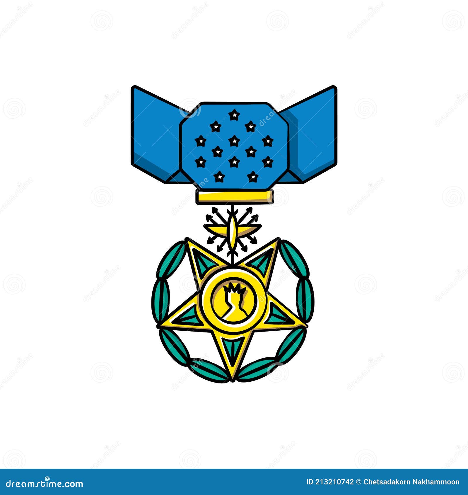 USA Medal of Honors in Drawing Style Isolated Vector Stock Vector ...