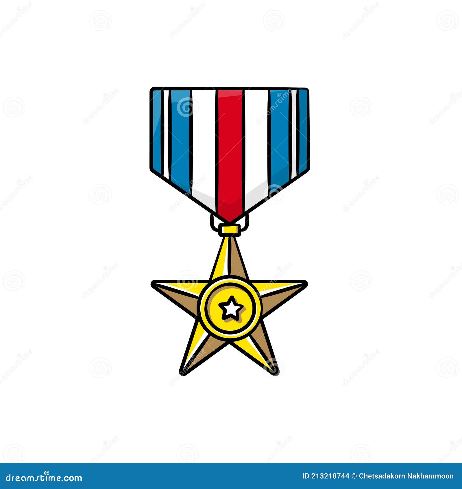 USA Medal of Honors in Drawing Style Isolated Vector. Stock Vector ...