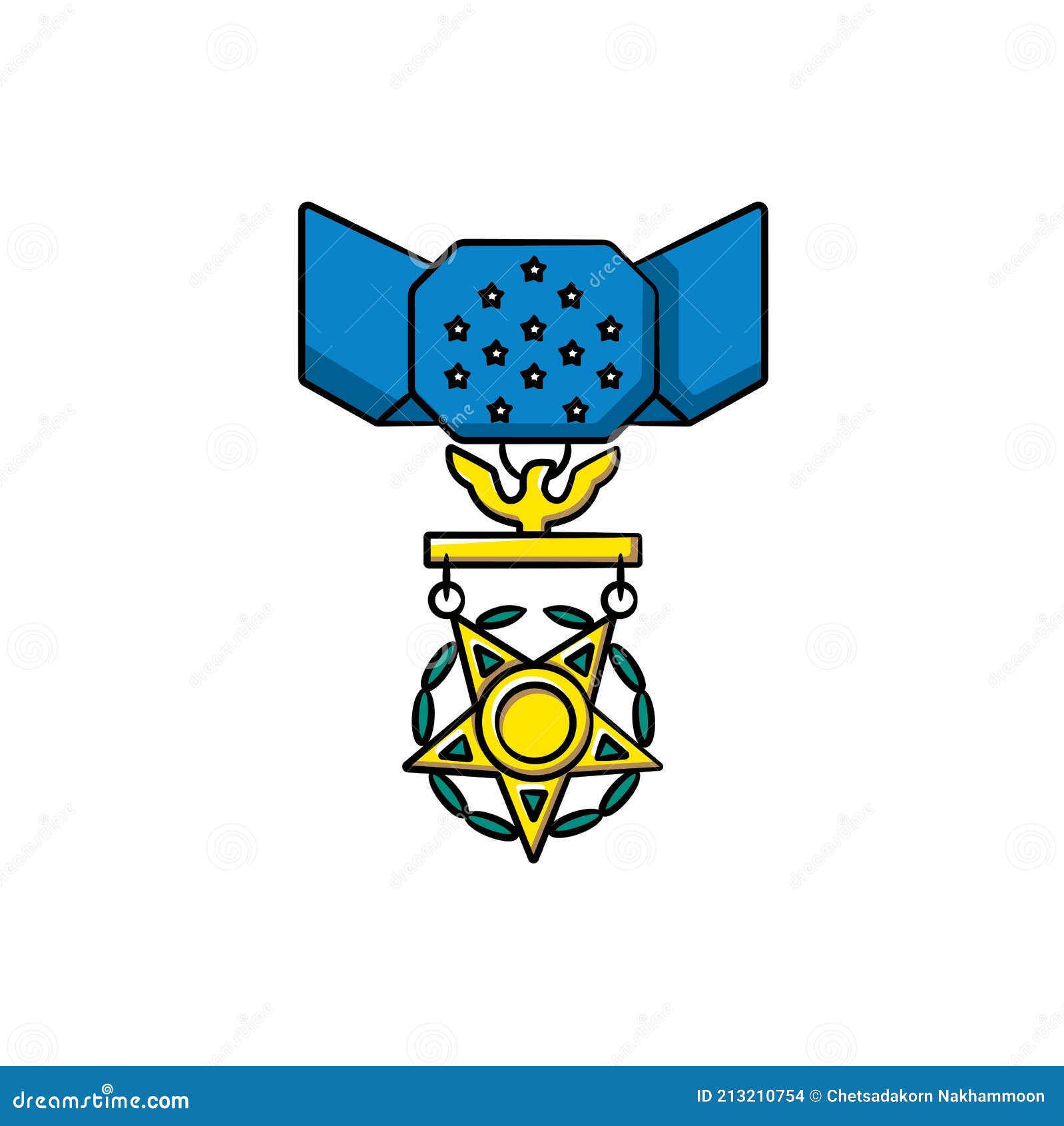 USA Medal of Honors in Drawing Style Isolated Vector Stock Vector ...