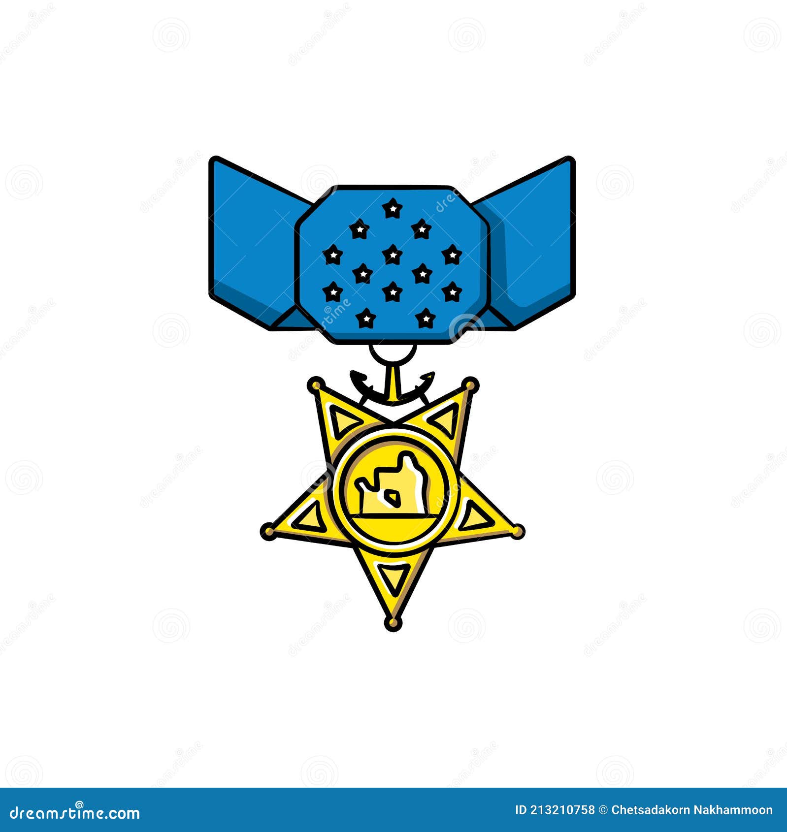 USA Medal of Honors in Drawing Style Isolated Vector Stock Vector ...