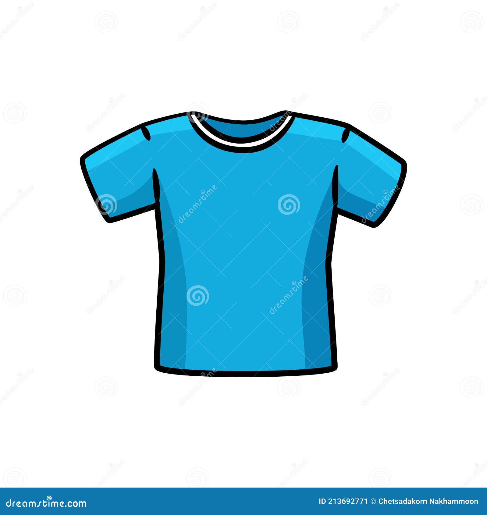Blue T-shirt in Drawing Style Isolated Vector. Stock Vector ...