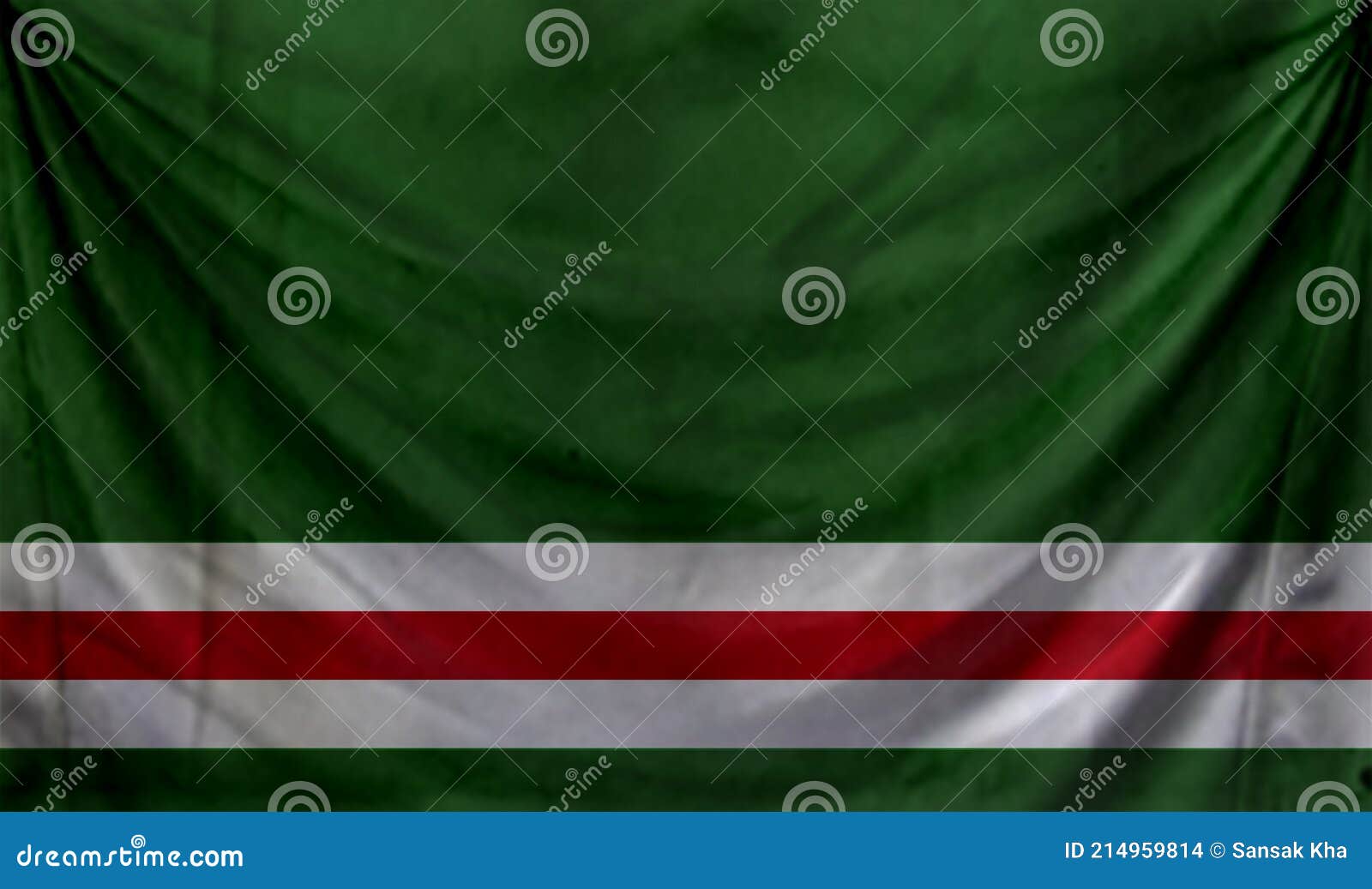 Chechen Republic of Ichkeria Wave Flag Close Up Stock Photo - Image of ...