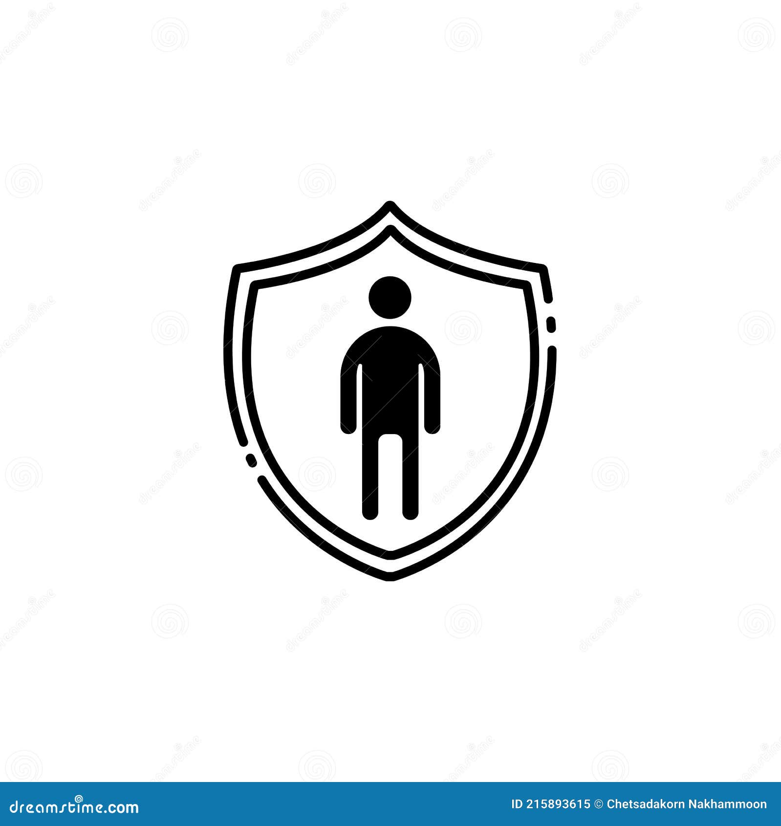 Body Protection with Shield Icon in Trendy Simple Style Isolated on ...