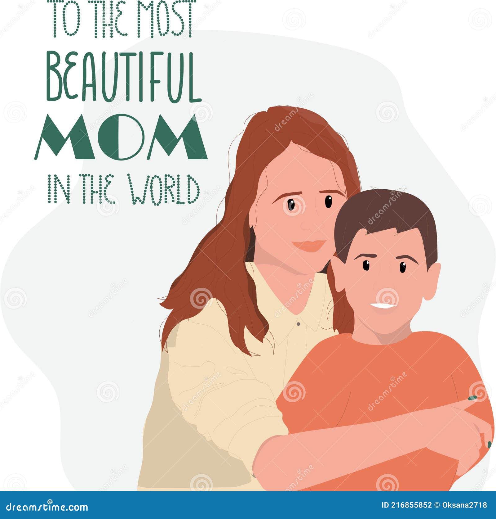 To the Most Beautiful Mom in the World. Stock Vector - Illustration of ...