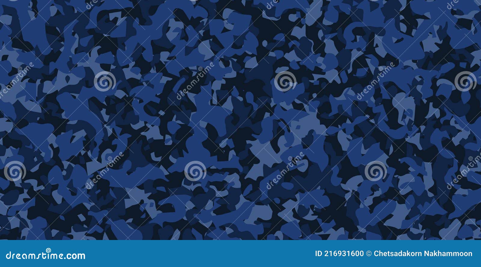 Blue Ocean Camouflage Seamless Pattern Stock Vector - Illustration of ...