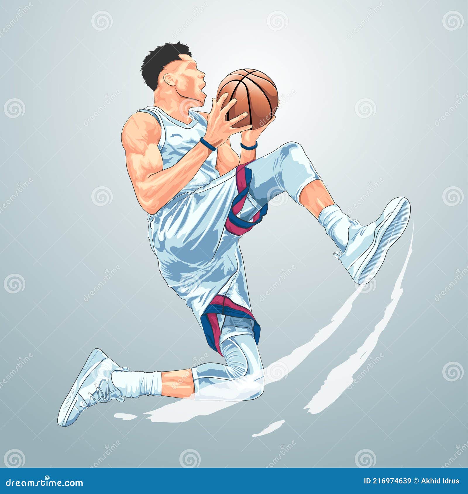 Basketball Jump and Shot Motion Stock Vector - Illustration of player ...