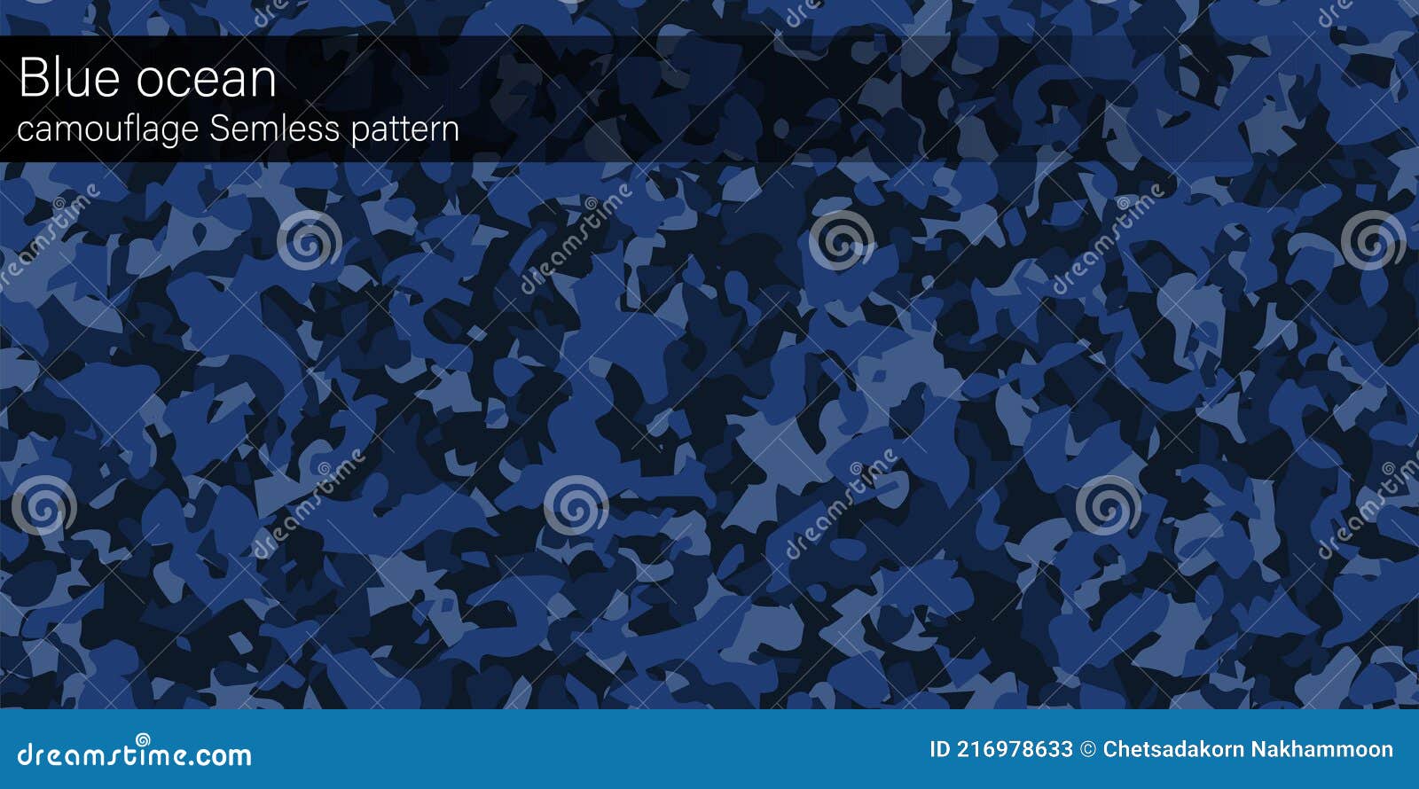 Blue Ocean Camouflage Seamless Pattern Stock Vector - Illustration of ...