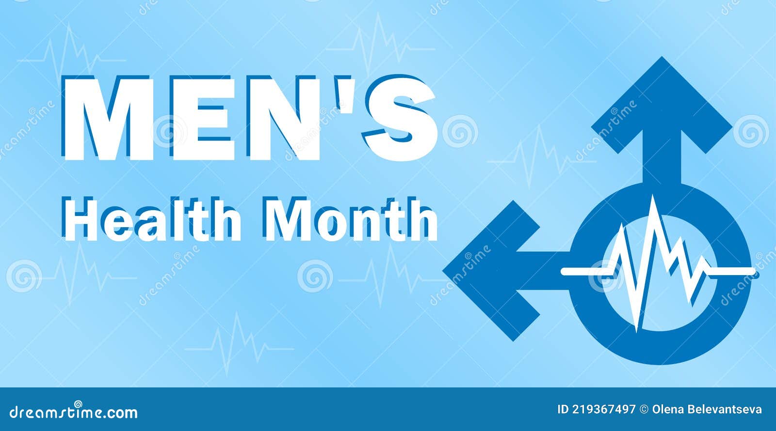 A Banner for the National Month of Men`s Health with a Symbol of ...