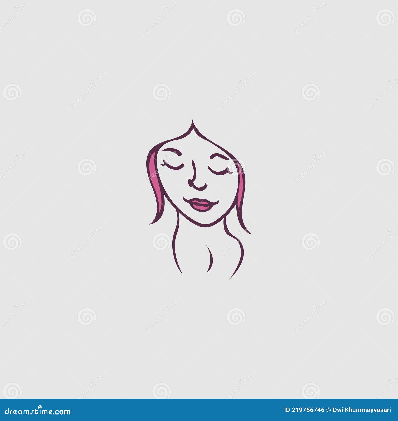 Woman face logo symbol stock vector. Illustration of logotype - 219766746