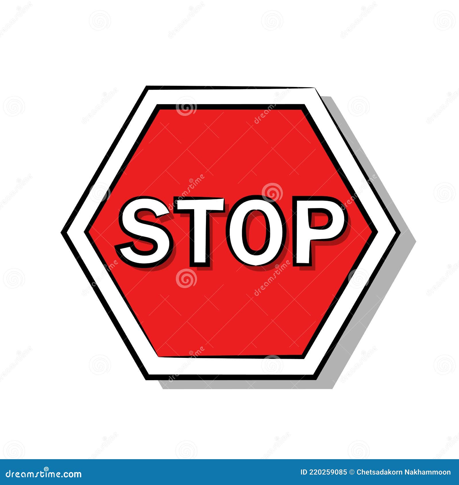 Stop Sign in Drawing Style Isolated . Stock Vector - Illustration of ...
