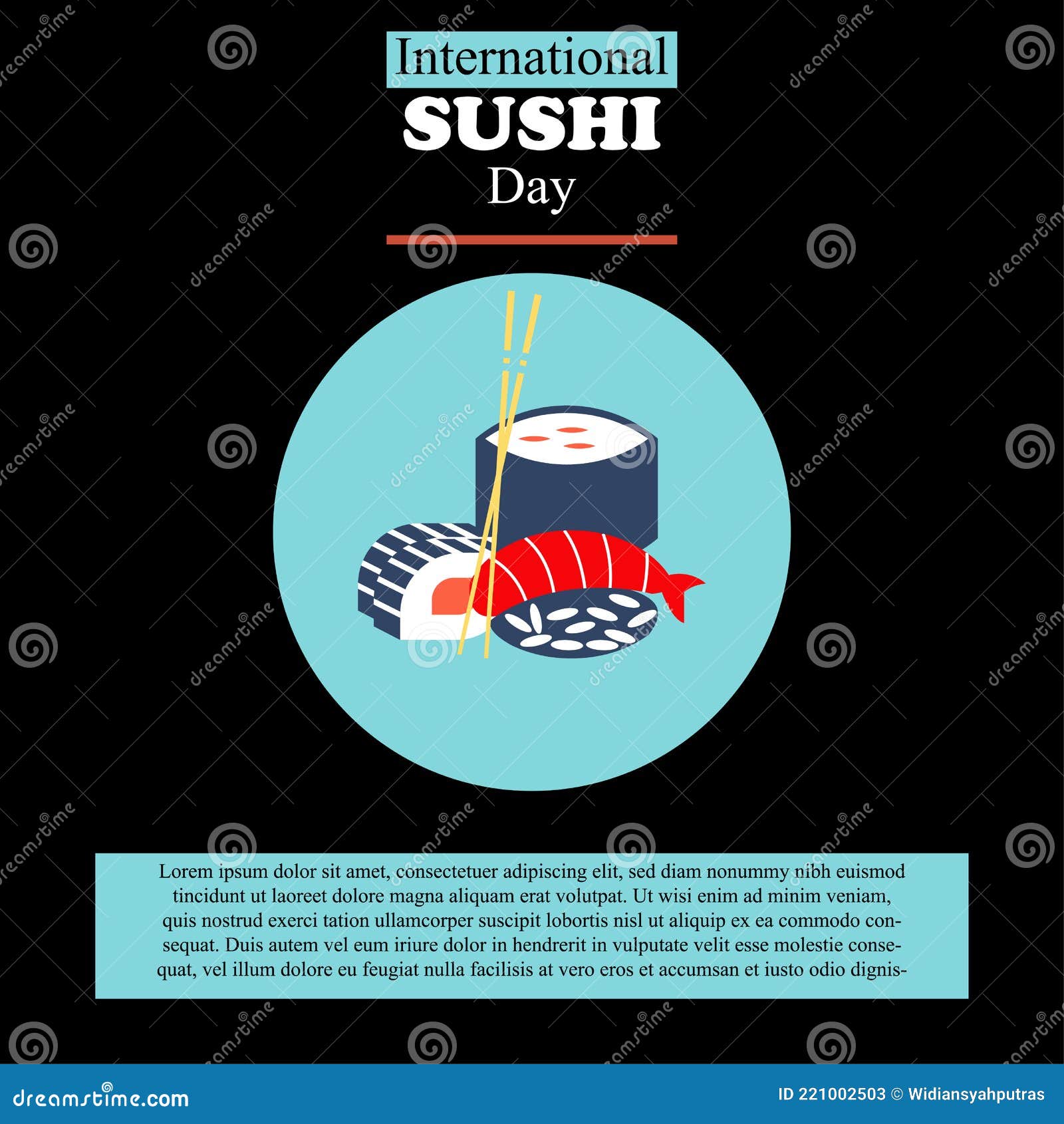 International Sushi Day Vector Illustration, Simple, Suitable for ...