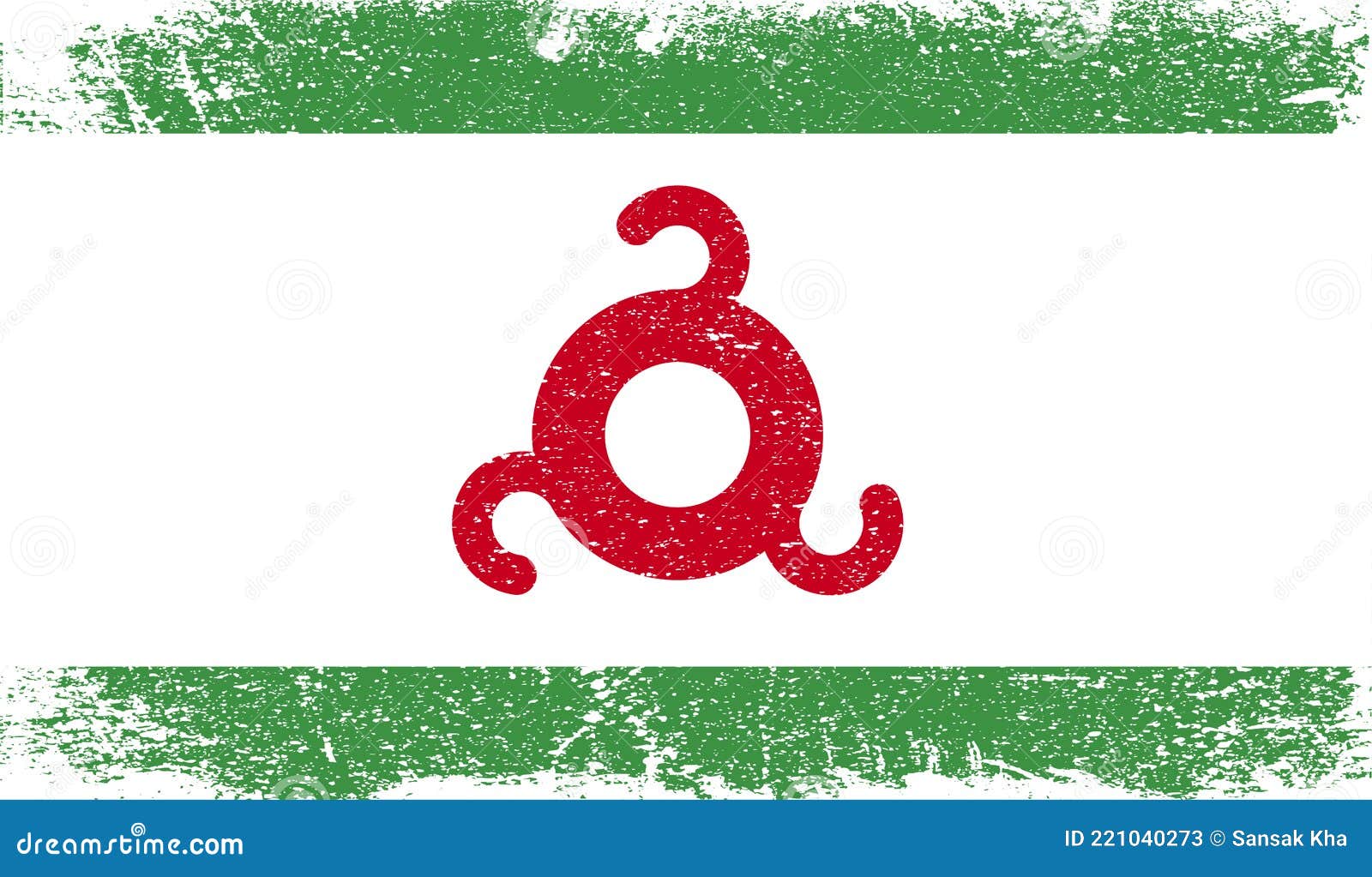 Ingushetia Flag Set. Ingush Ribbon Banner. State Symbol Cartoon Vector ...