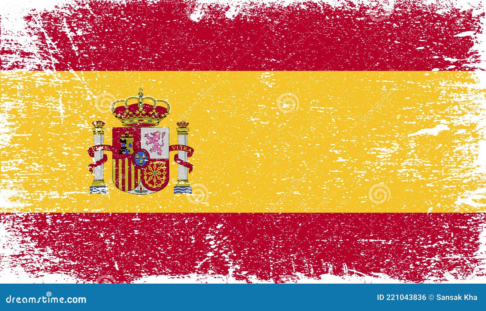 Spain Flag with Grunge Texture Stock Illustration - Illustration of ...