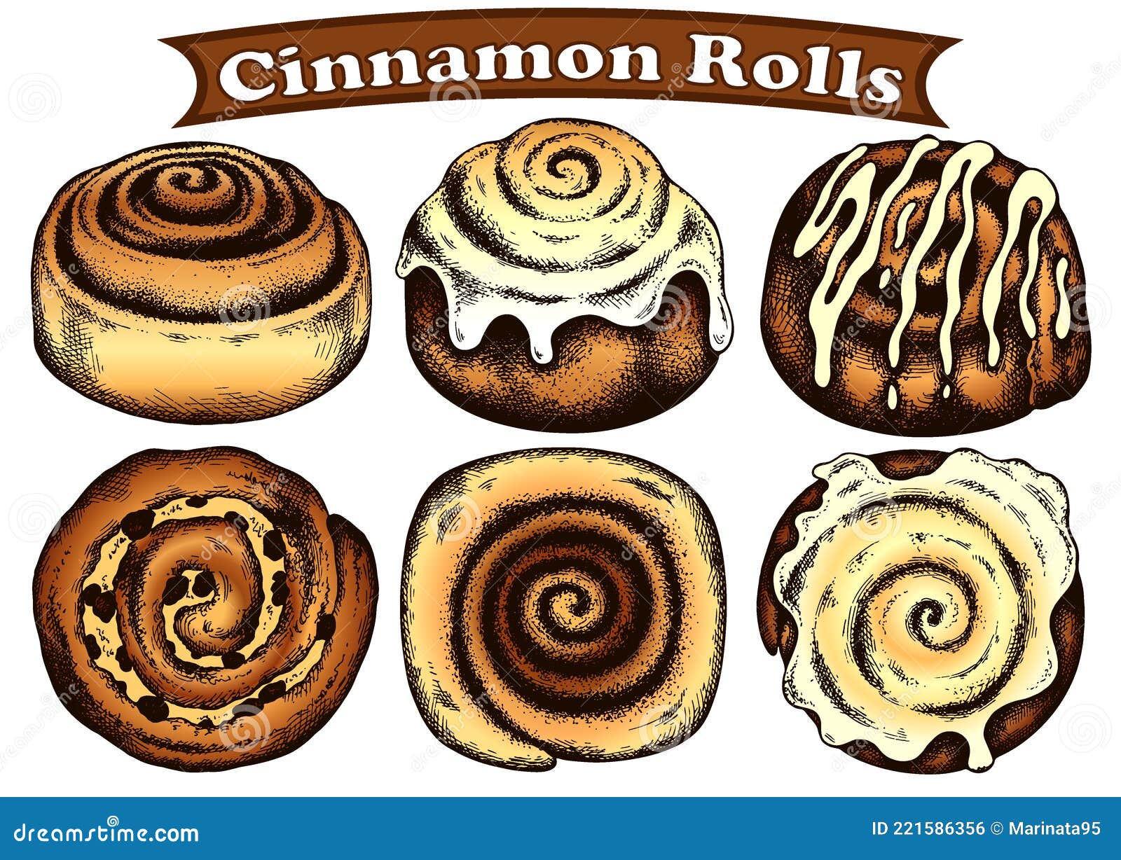 Cinnabon Bun One Line Art. Continuous Line Drawing Of Cake, Butter Roll ...