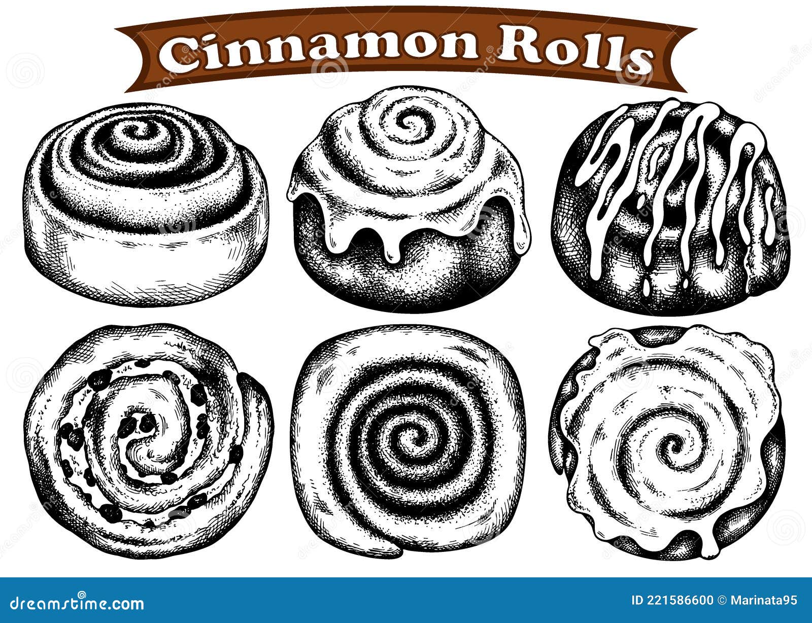 Cinnabon Bun One Line Art. Continuous Line Drawing Of Cake, Butter Roll ...